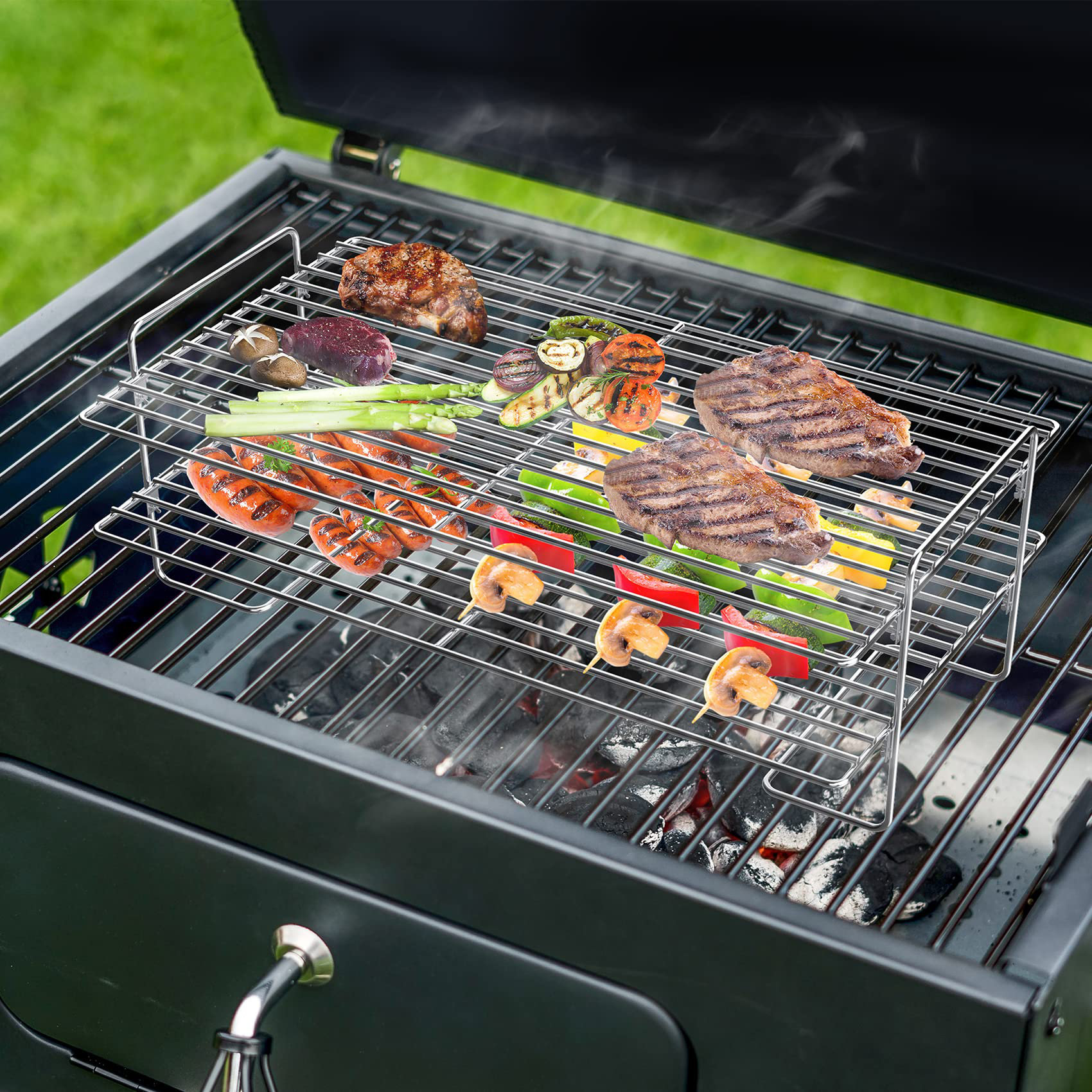 LIFETIME FLOORING LLC Universal Stainless Steel Smoke Shelf/Warming ...