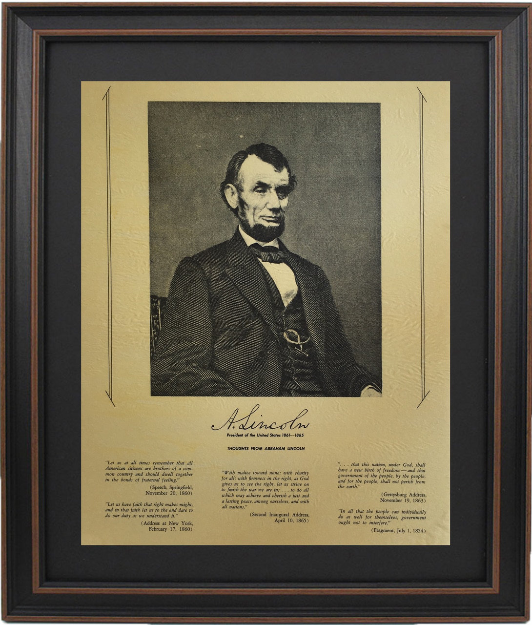Alcott Hill® Abraham Lincoln Portrait and Quotes | Framed Textual Art ...