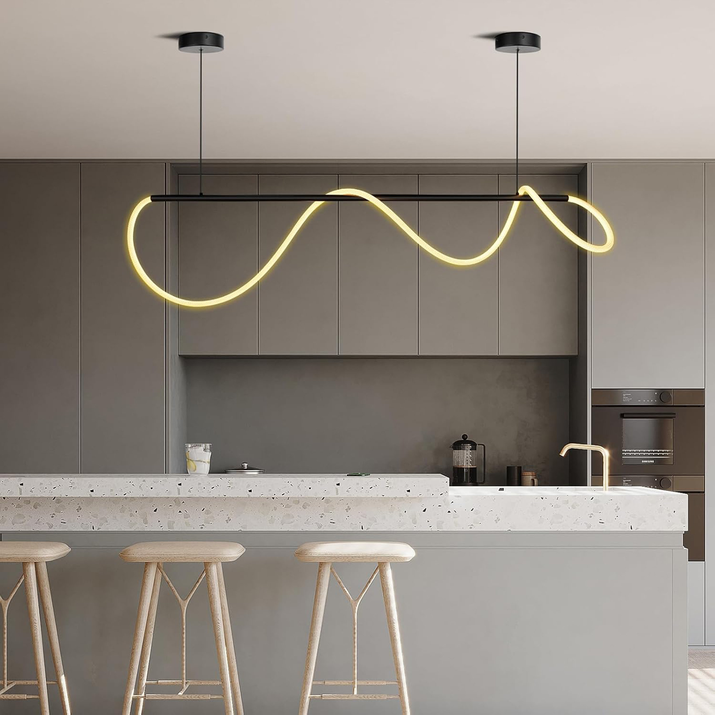 Wrought Studio™ DIY 47.2 Inch Cozy Kitchen Island Light Fixtures 3000K ...