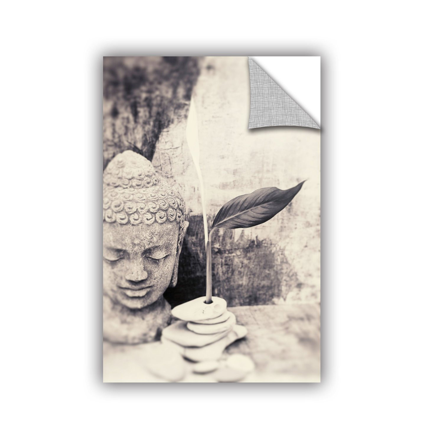 ArtWall Black And White Buddha by Elena Ray Removable Photographic ...