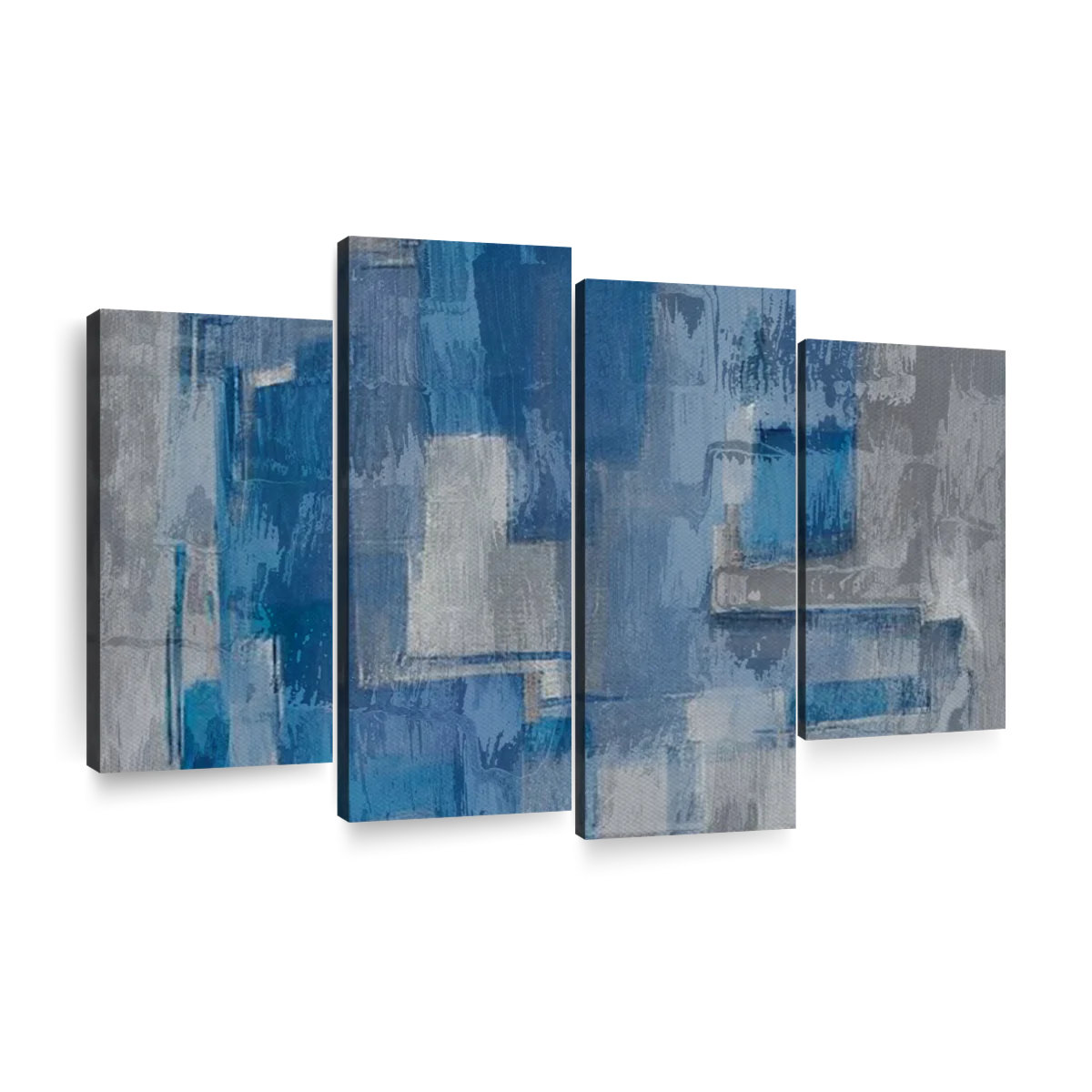 Wrought Studio™ Abstract Gray And Blue Layers Multi Piece Canvas Print ...