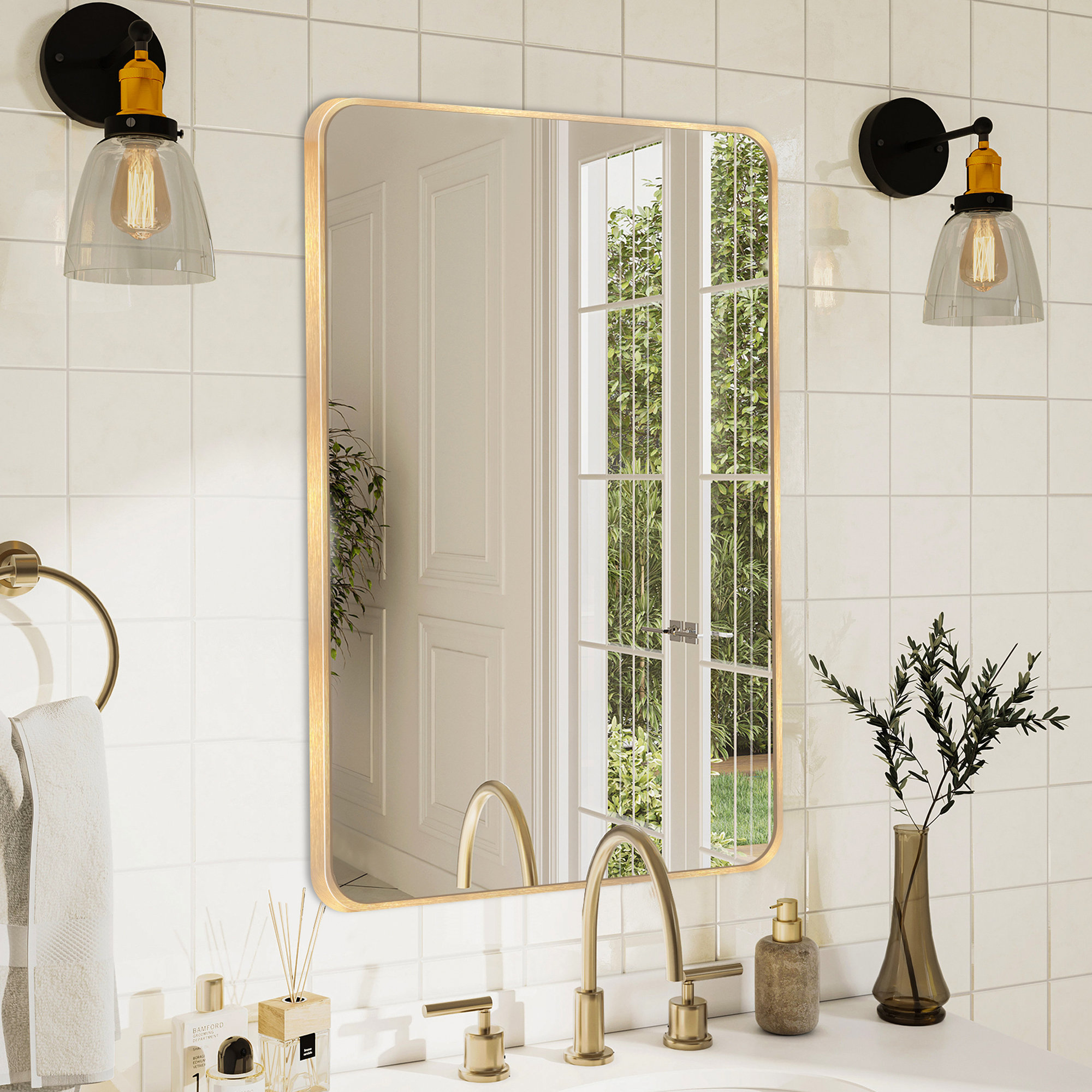 Ebern Designs Chassin Wall Mount Bathroom Rectangular Vanity Mirror ...