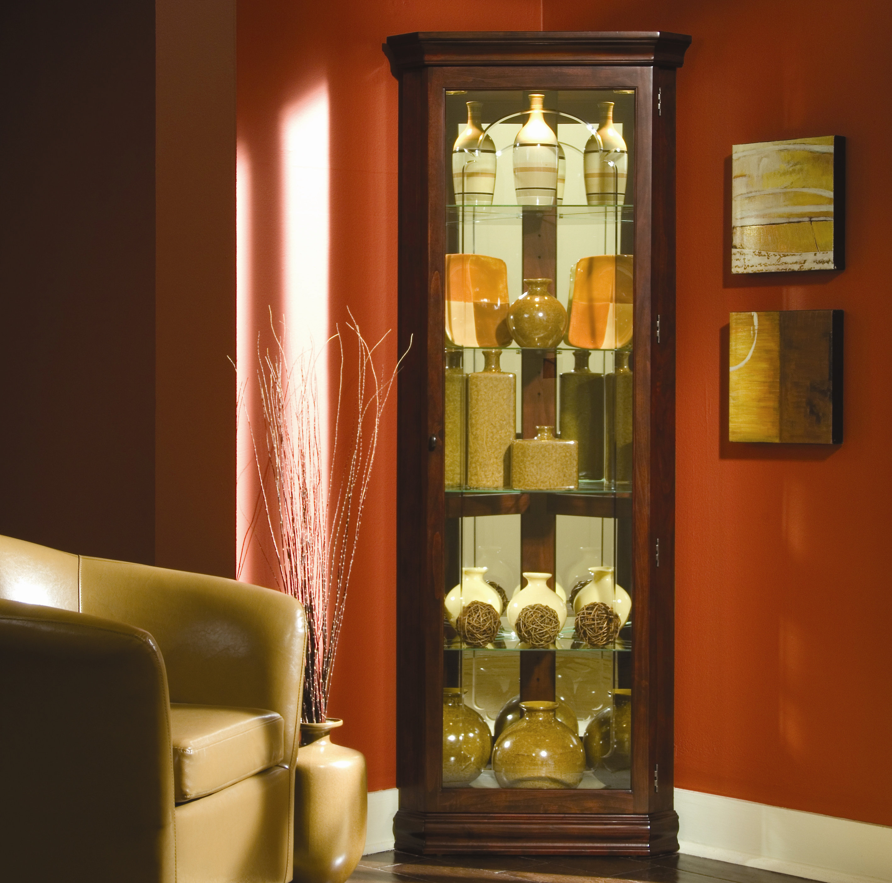 Pulaski Keepsakes Lighted Corner Curio Cabinet & Reviews - Wayfair Canada