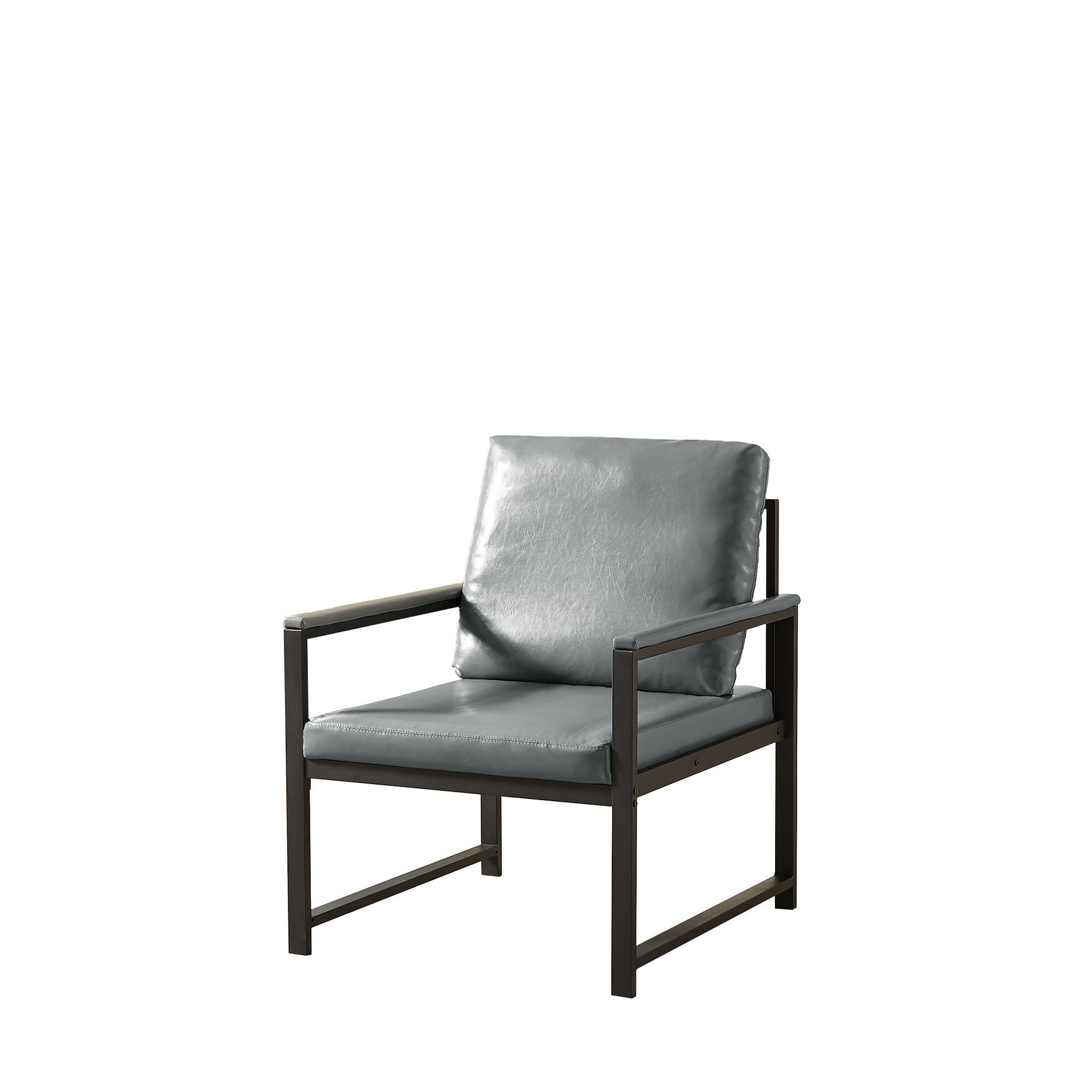 Latitude Run® Gray Leather Chair With Comfortable - Extra Thick, For ...