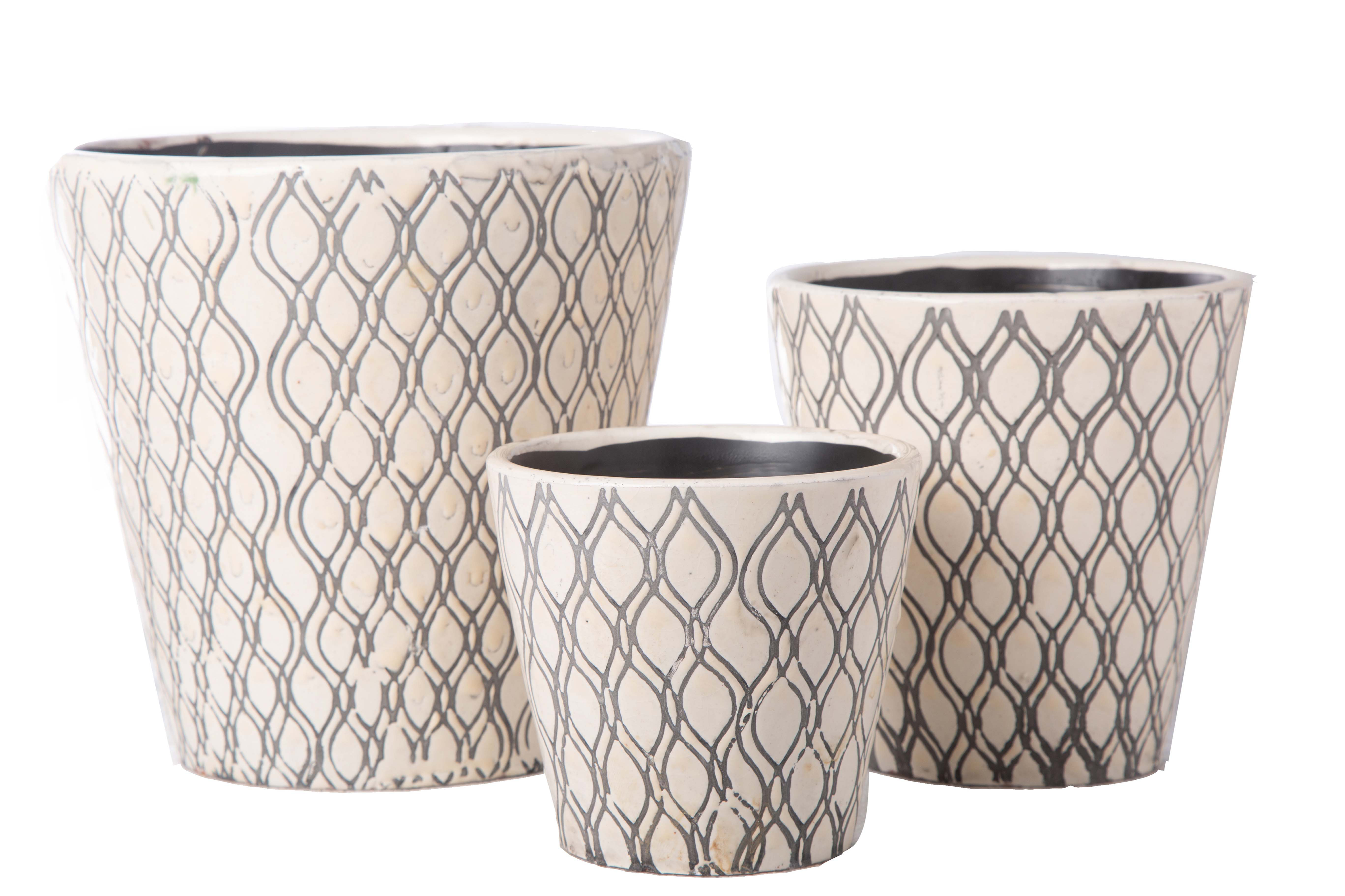 Winston Porter Ceramic Round Pot Gloss Finish Cream | Wayfair
