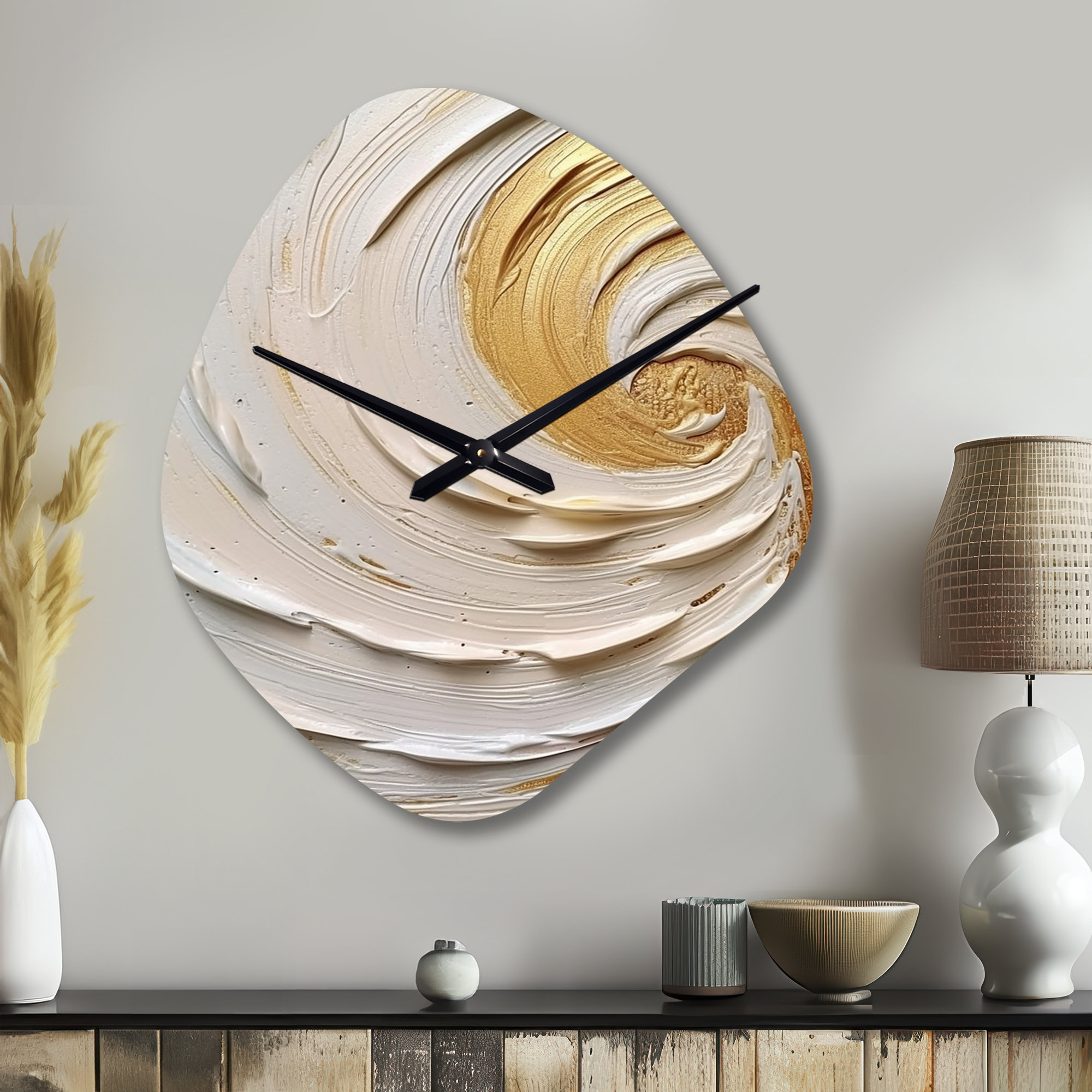 East Urban Home Fabricio Gold Eternal Swirl IV - Nebula Shape Gold Wall ...