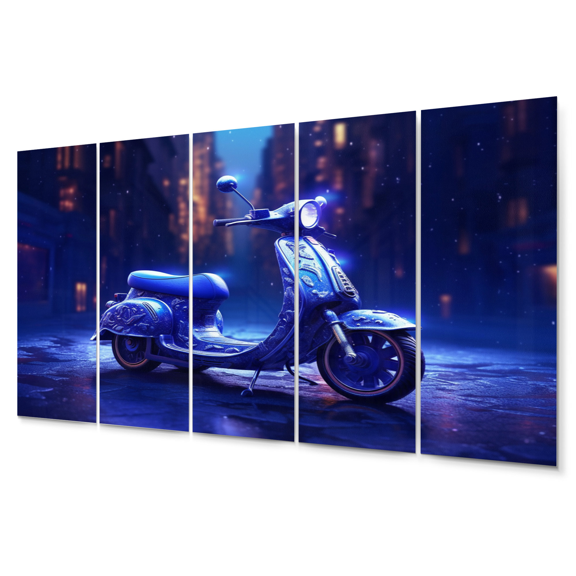 Design Art Scooter City Rides I - Transportation Metal Wall Decor Set ...