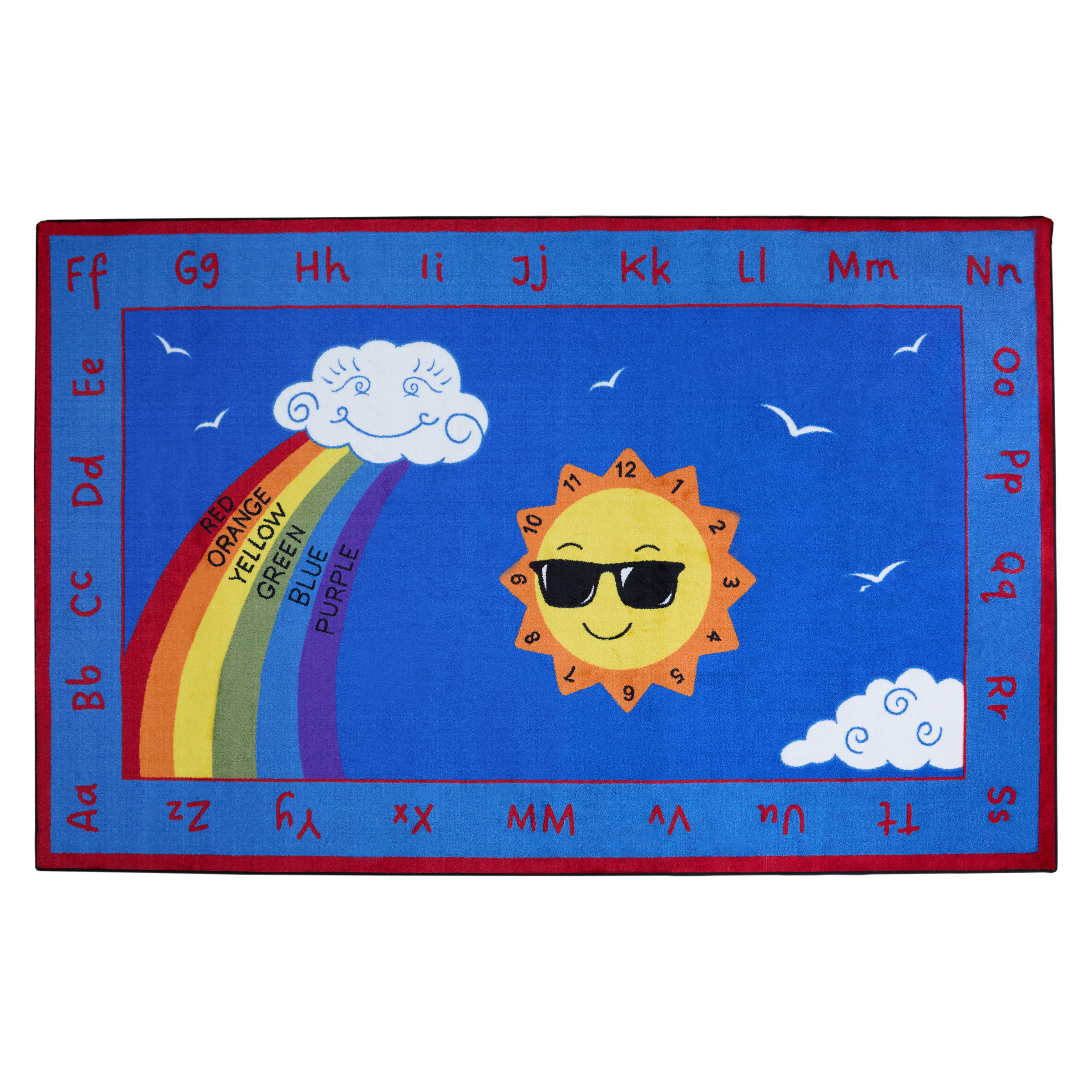 Kid Carpet KidCarpet Shine Bright Learning Rug, Rainbow Classroom ...