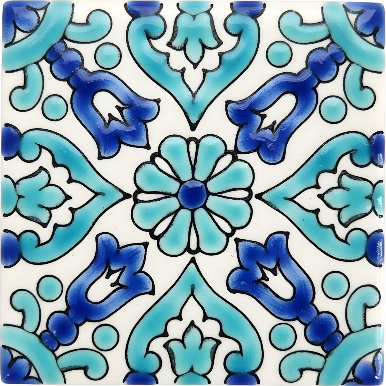 Casablanca Market Mediterranean 4'' X 4'' Alentejo Hand Painted Ceramic ...
