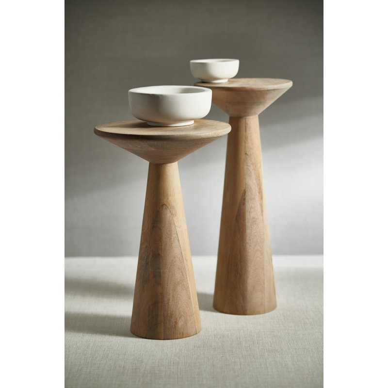 Loon Peak® Ezabel Solid Wood Pedestal End Table | Wayfair