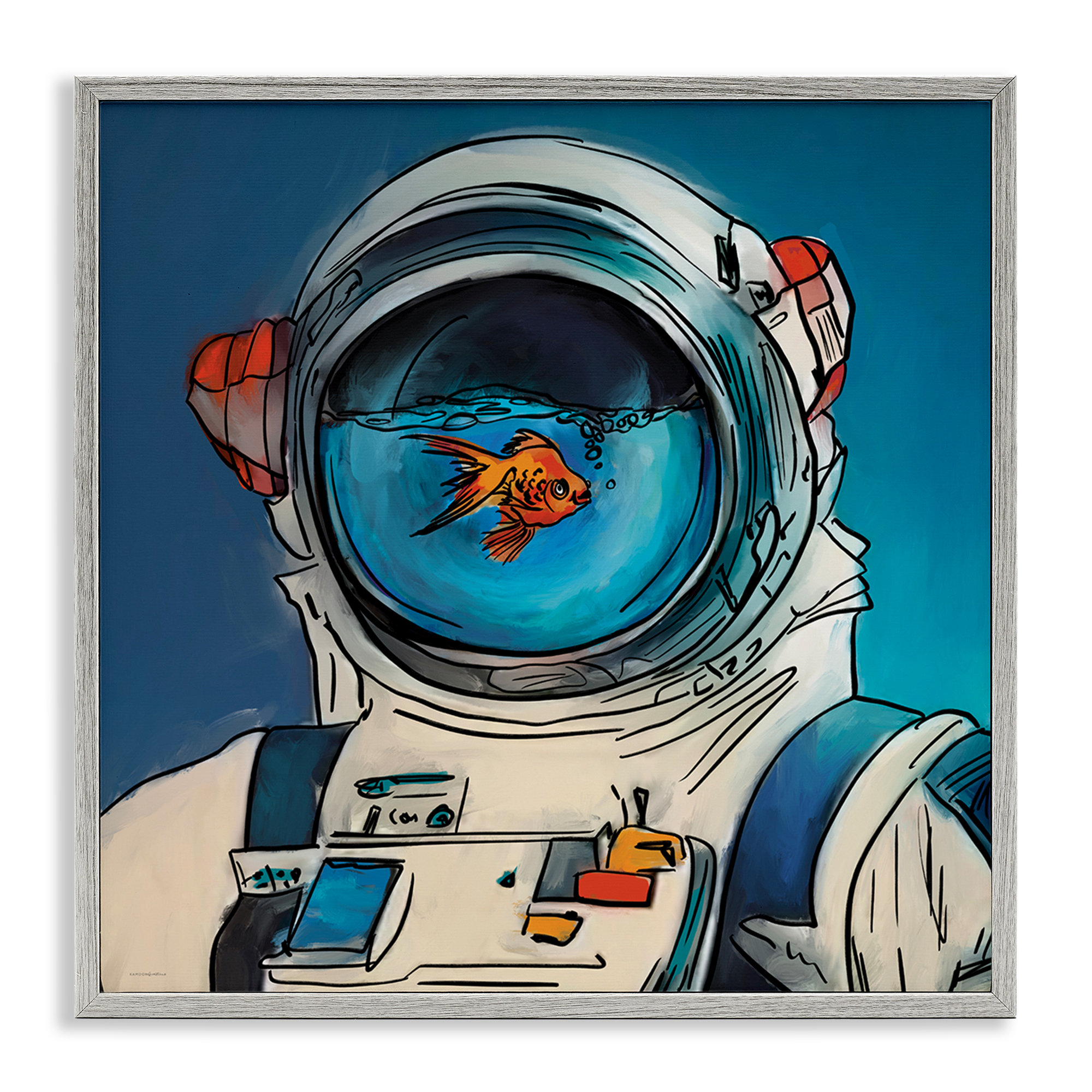 Wrought Studio™ Goldfish Astronaut Suit Framed Giclee, design by Kamdon ...