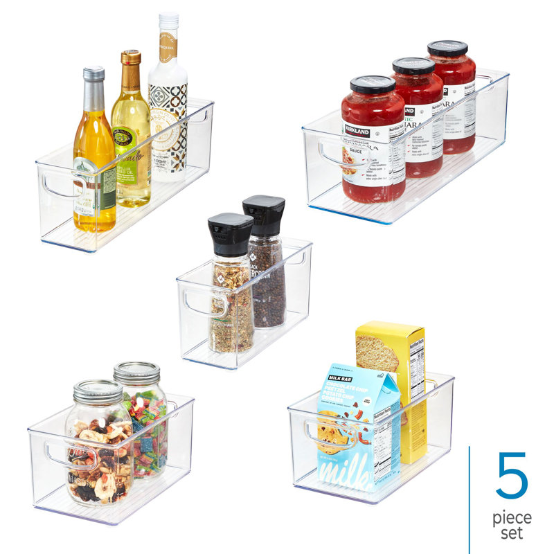 iDesign Linus 5-Piece Plastic Small Stackable Kitchen Organizer Bin ...