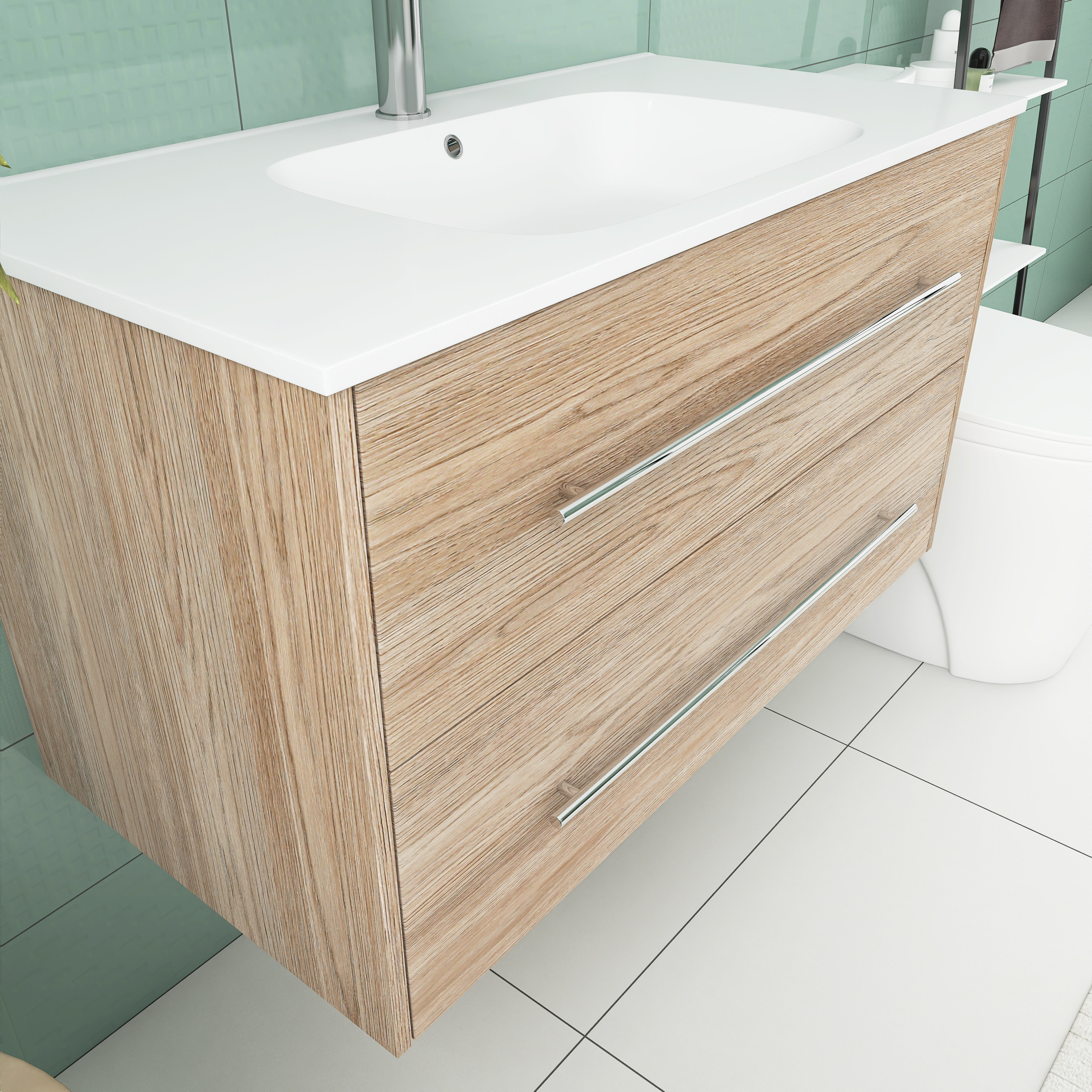 Latitude Run® Ziyon 35.6" Wall-Mounted Single Bathroom Vanity Set | Wayfair