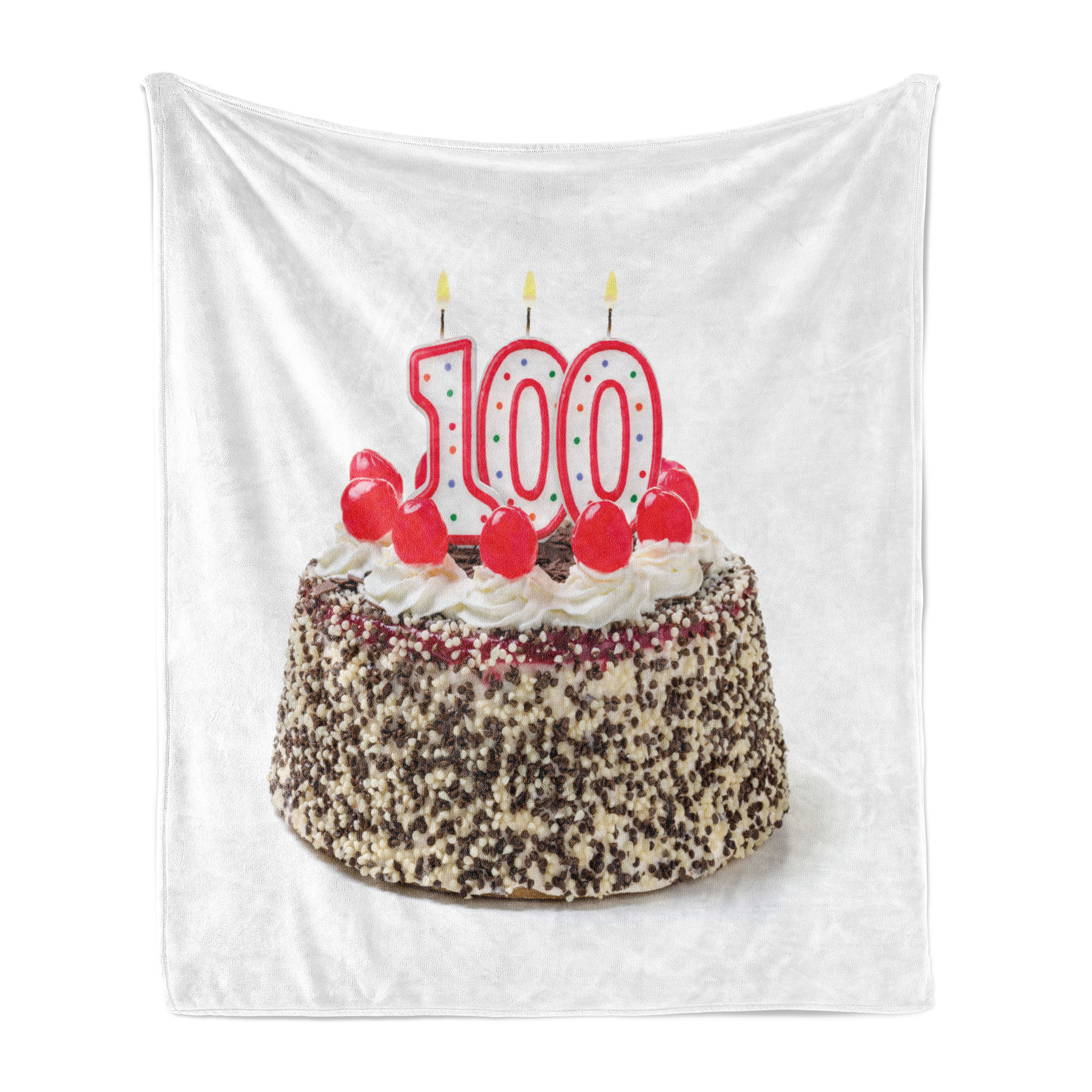 Ambesonne Colorful Fleece Throw Blanket Cake and Candles | Wayfair