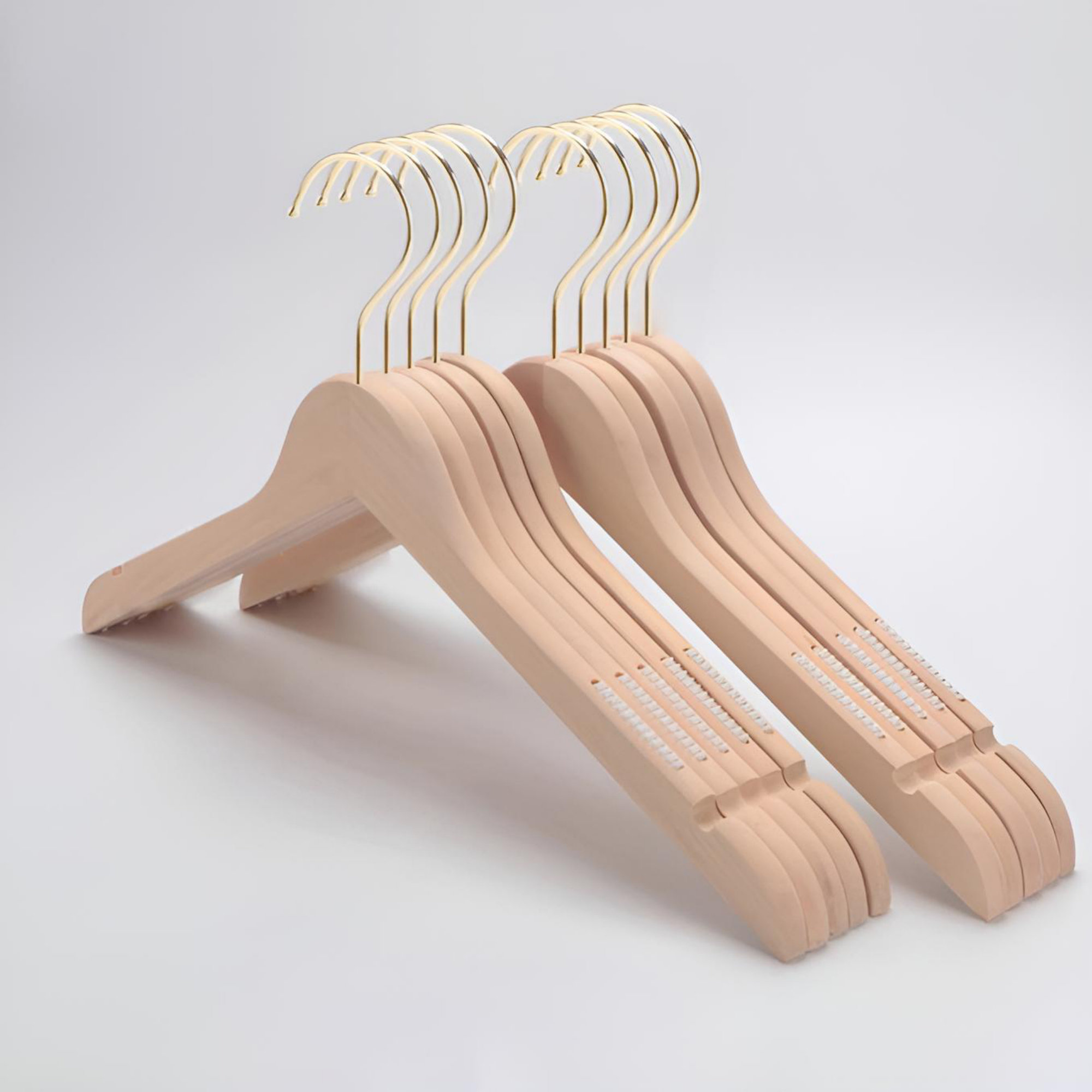 Rebrilliant Raw Wood Hangers For Professional Clothing Display | Wayfair