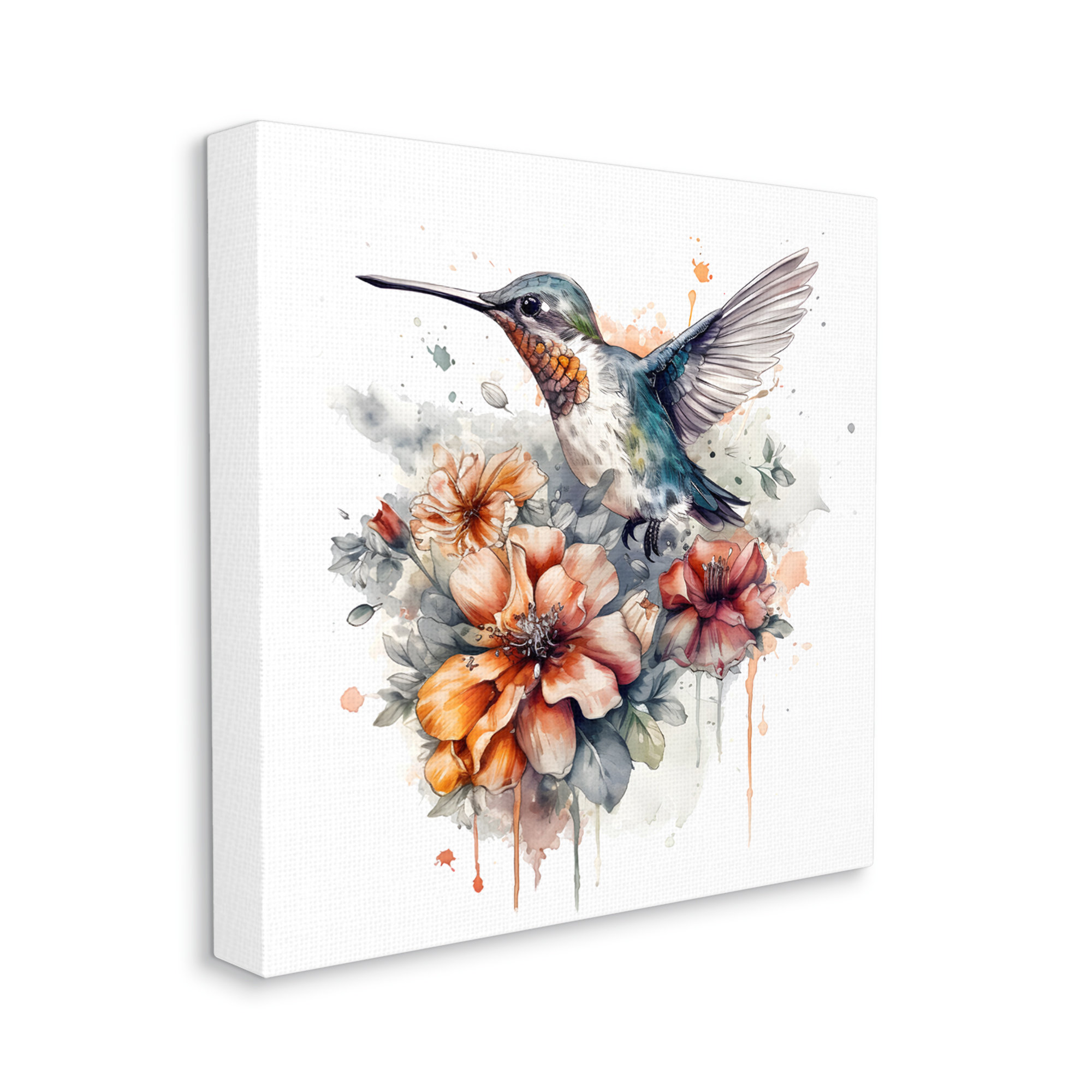 Winston Porter Hummingbird & Hibiscus Flower Canvas Wall Art by LSR ...