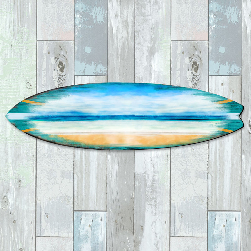 Designocracy Ocean Surfboard Diminutive Door Mural | Wayfair