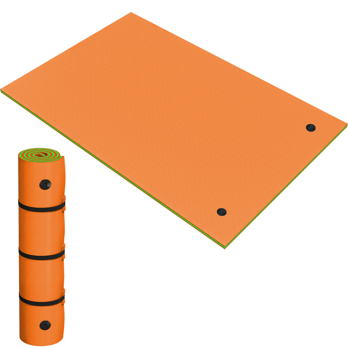 Balconera Orange Green 3 Layer Foam Floating Mat & Reviews | Wayfair