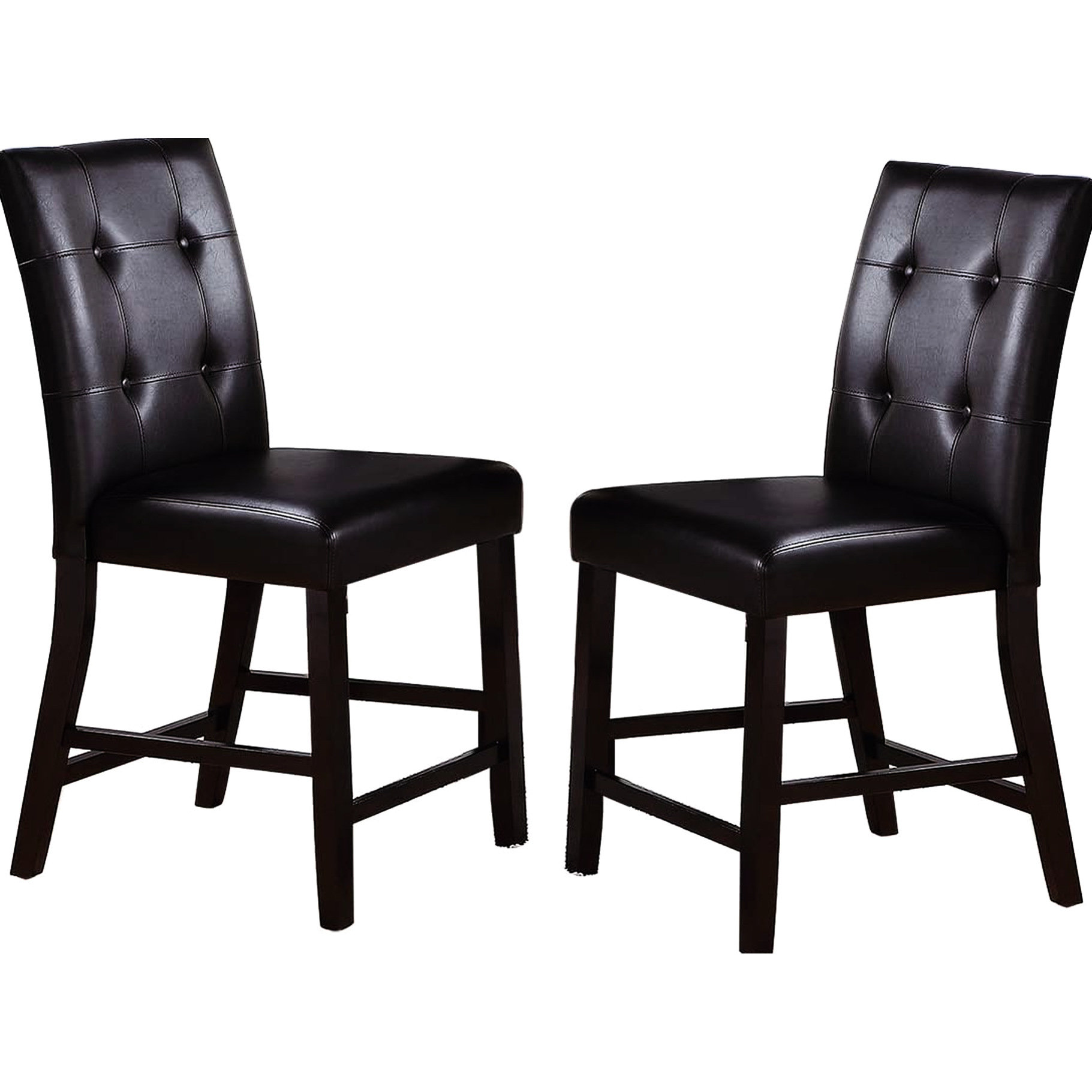 Hokku Designs Brown Faux Leather Dining Chairs, Counter Height, Back 2 ...