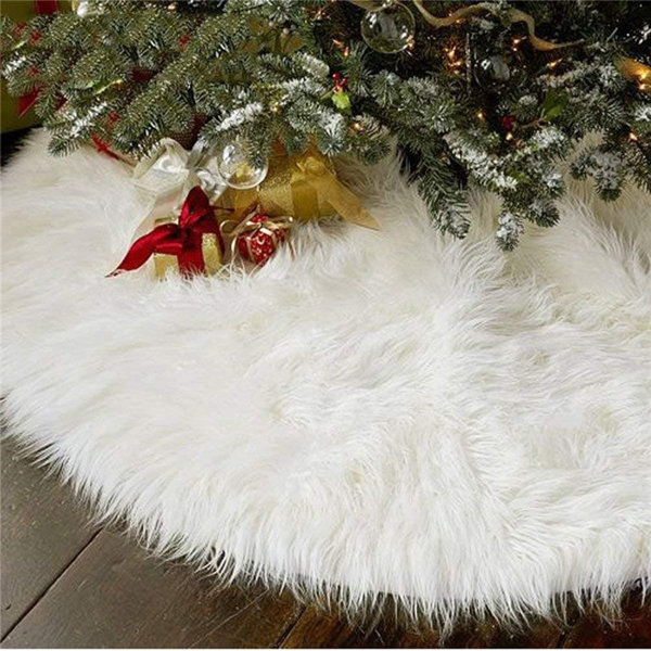 SAPESHA 48-Inch Faux Fur Christmas Tree Plush Skirt - Decoration for ...