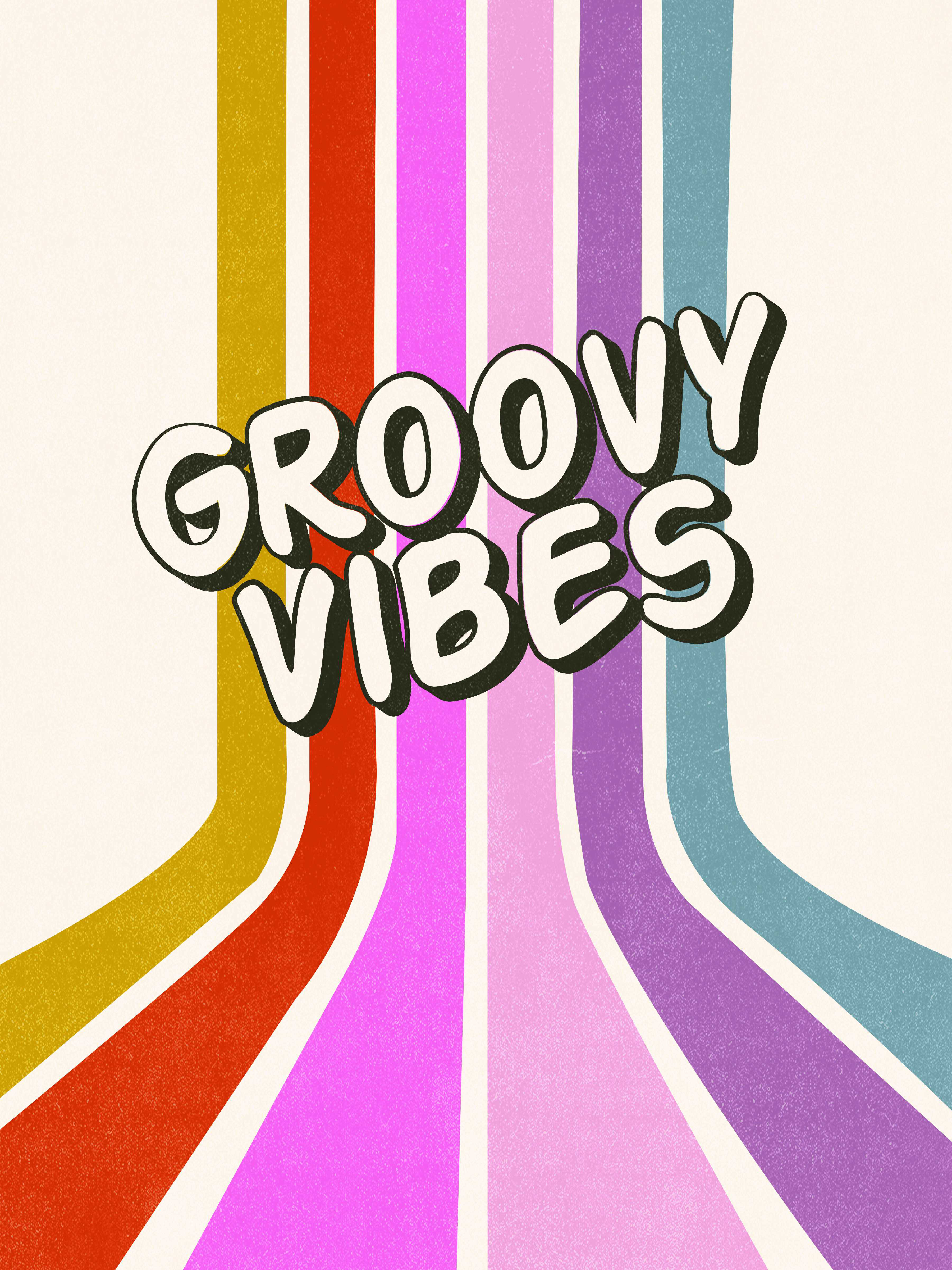 Hokku Designs Textured Groovy Vibes - Wrapped Canvas Print | Wayfair