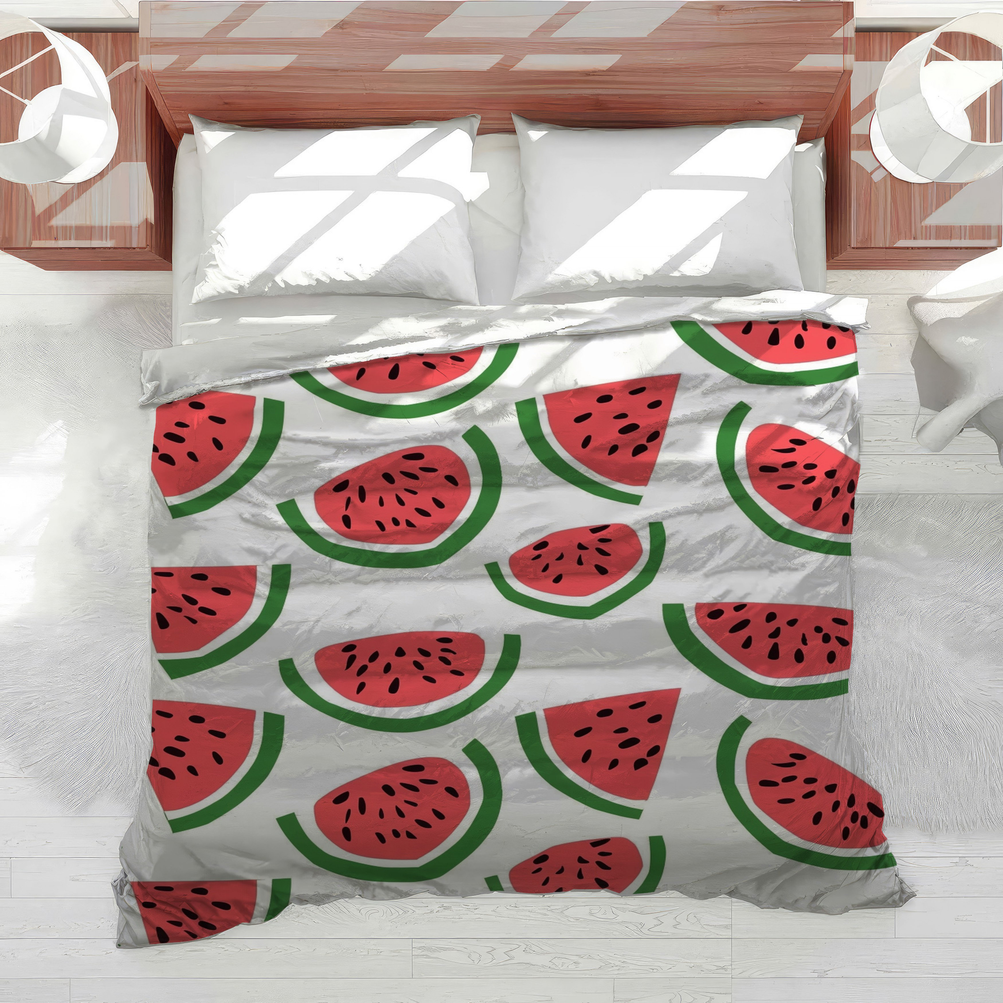 VisionDecor Watermelon Bedding Fruit Duvet Cover Contemporary | Wayfair