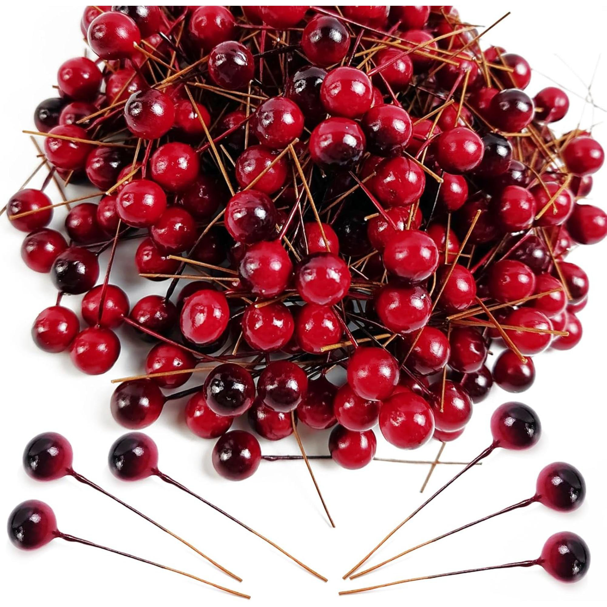 Charlton Home® 300PCS 12Mm Artificial Holly Berries Christmas Holly ...