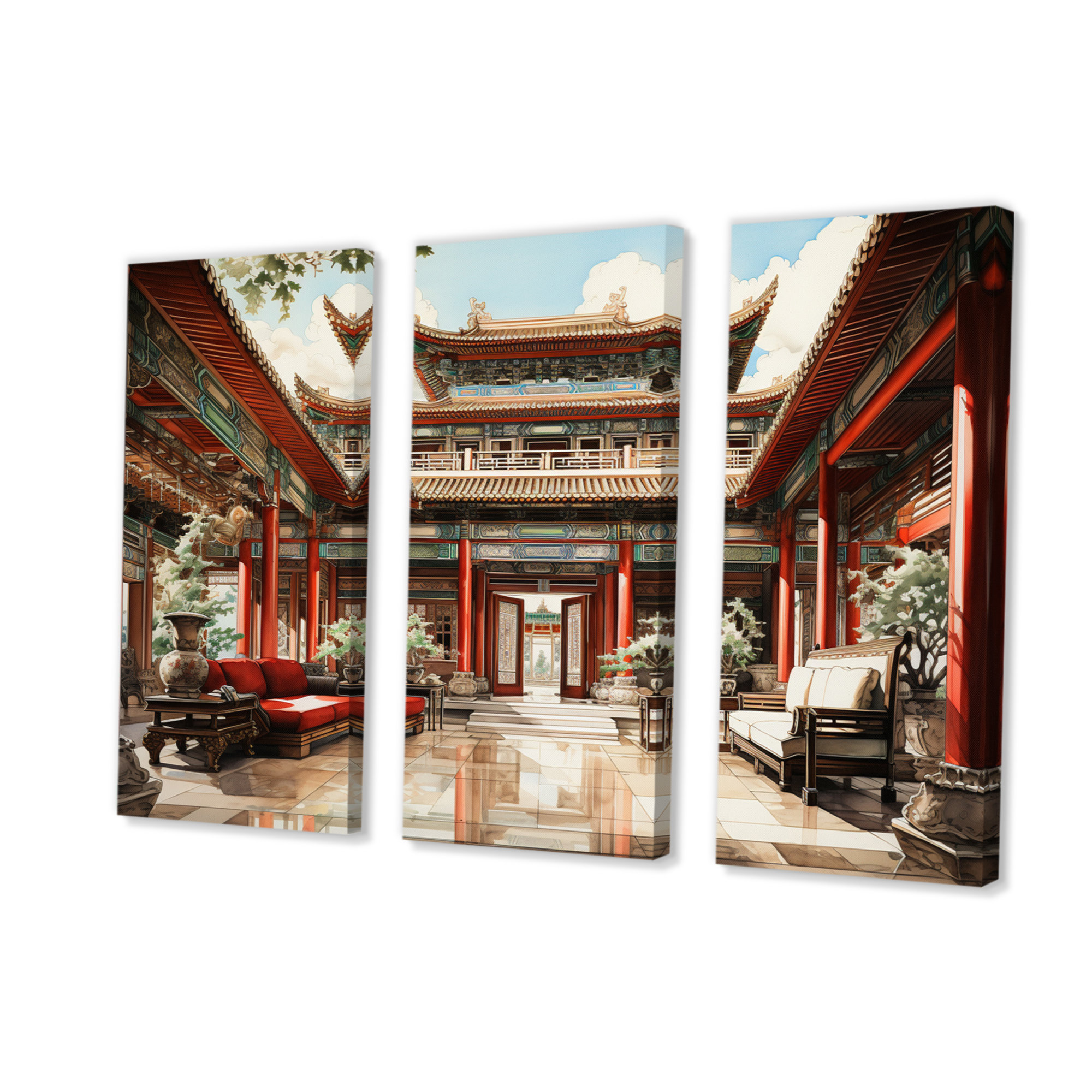 Winston Porter China Art Imperial Palace I - Chinese Canvas Wall Art ...