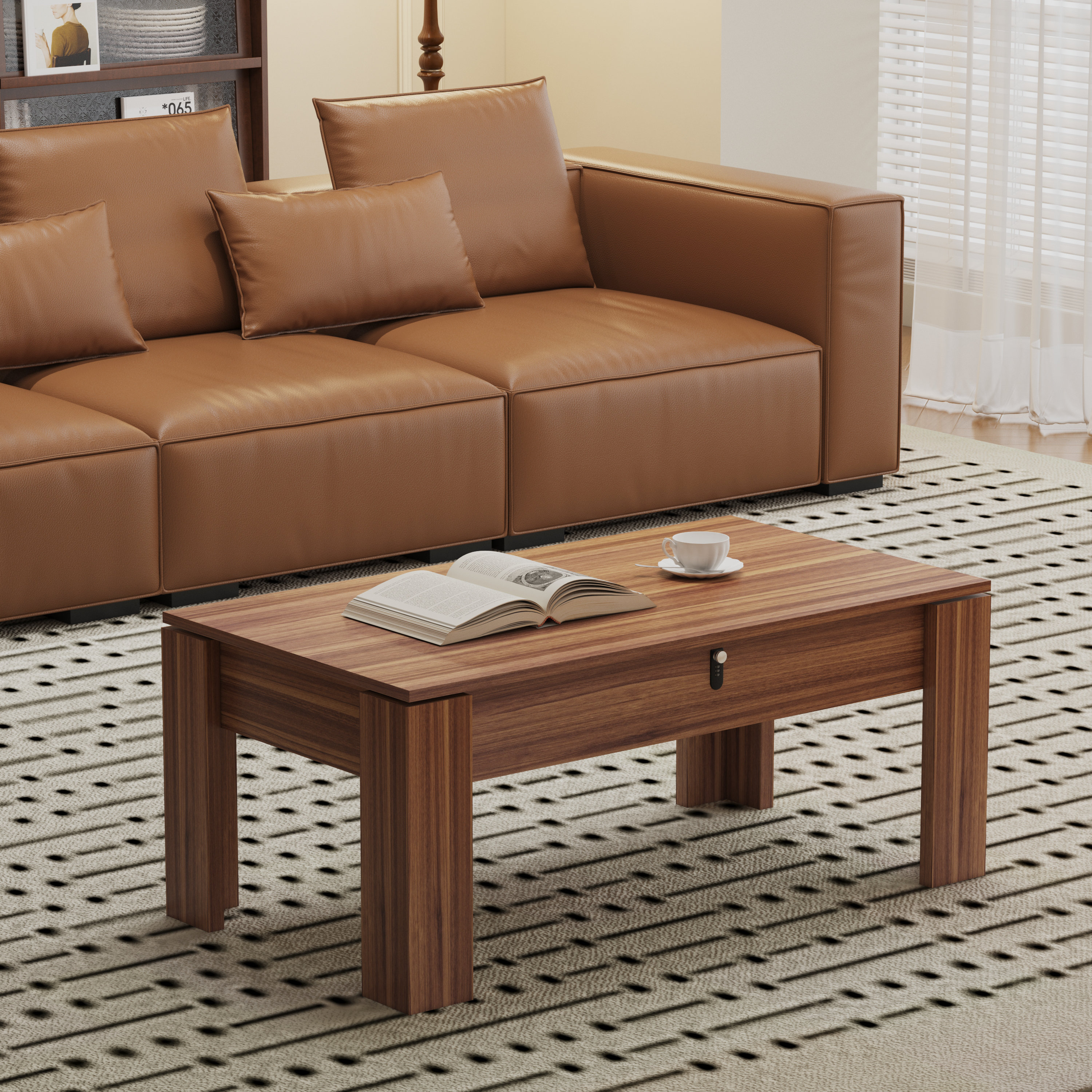 Ebern Designs 35" Rectangle Coffee Tables With Storage For Firearms And ...