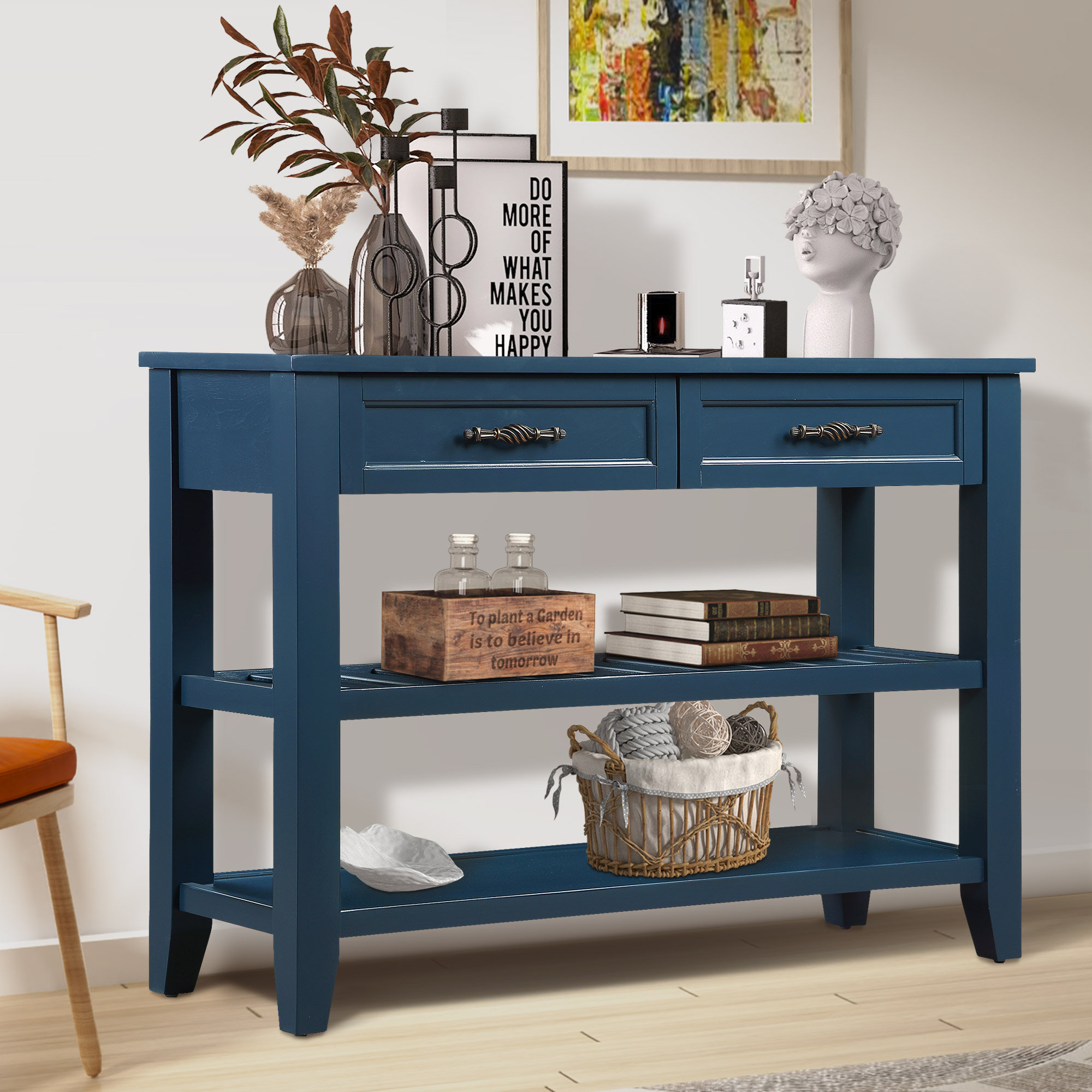 Winston Porter Ronaya Mid-Century Solid Wood and MDF Console Table | 42 ...