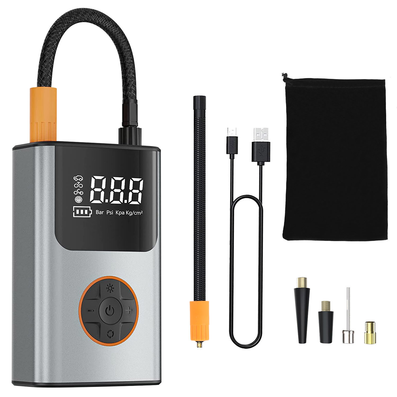 Edge Collections Portable Mini Tire Inflator with Digital Display Light ...