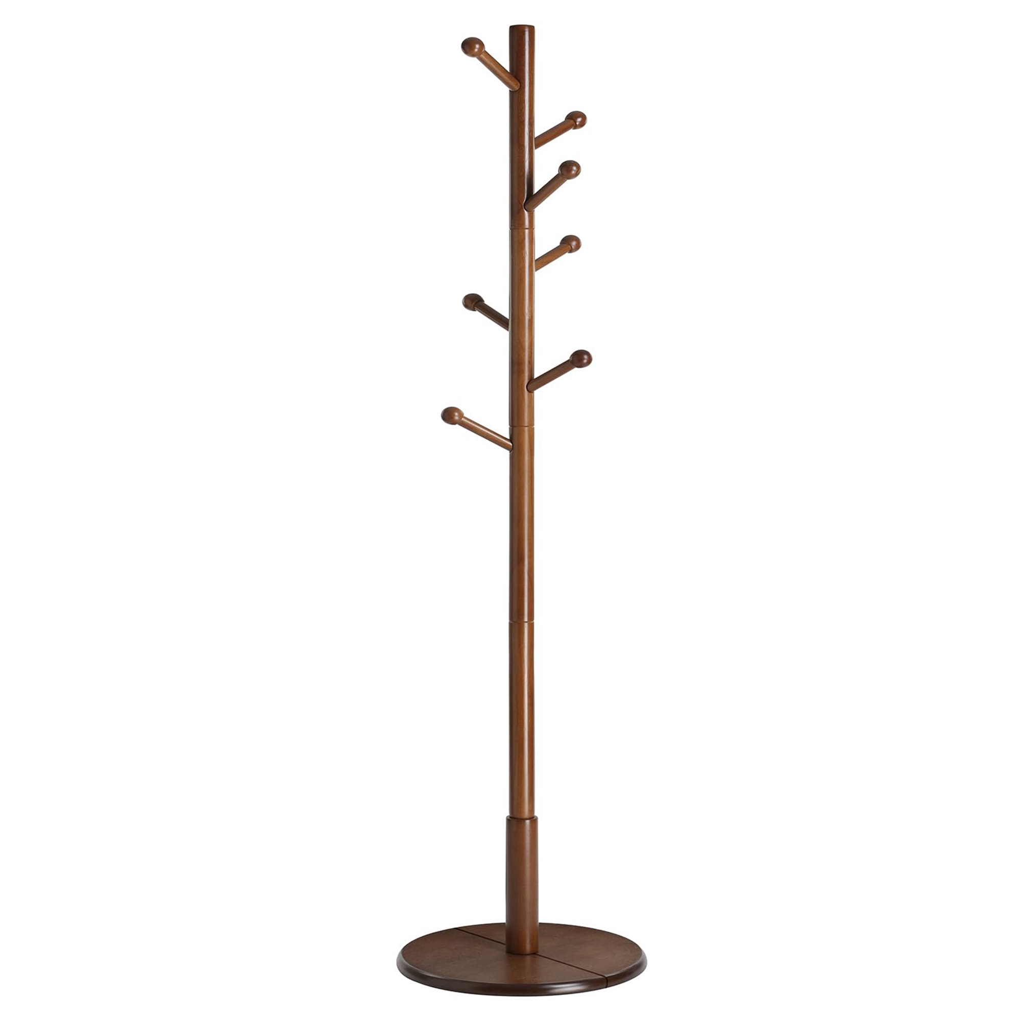 Latitude Run® Freestanding Wooden Coat Rack with 7 Hooks | Wayfair