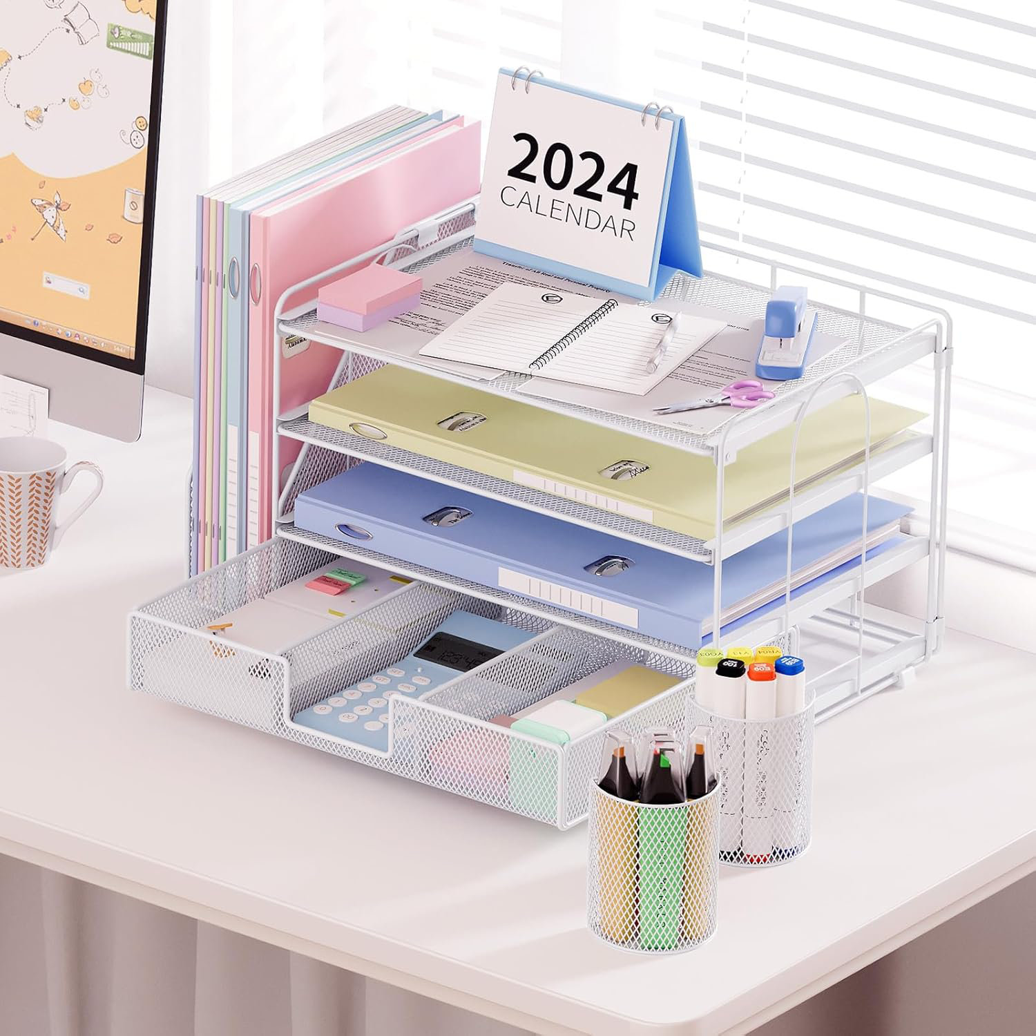 Mercer41 Office Desk Storage Box And Accessories | Wayfair