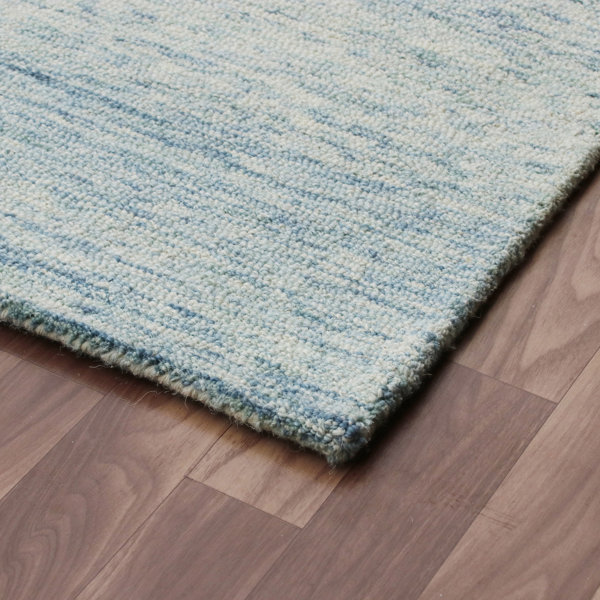 Joss & Main Kempner Hand-Tufted Blue/Ivory Wool Area Rug | Wayfair