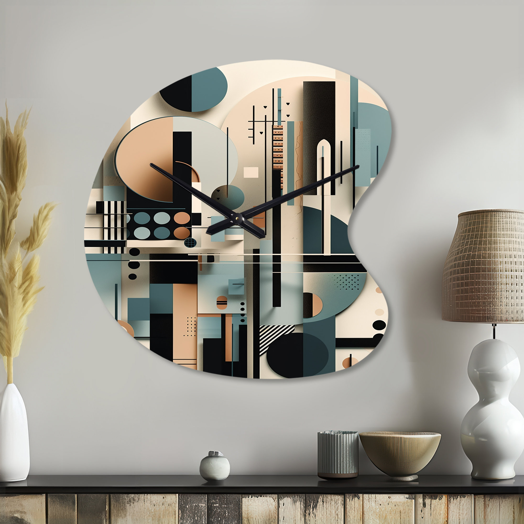 Design Art Blue And Black Symmetry In Motion I - Geometric Asymmetrical ...