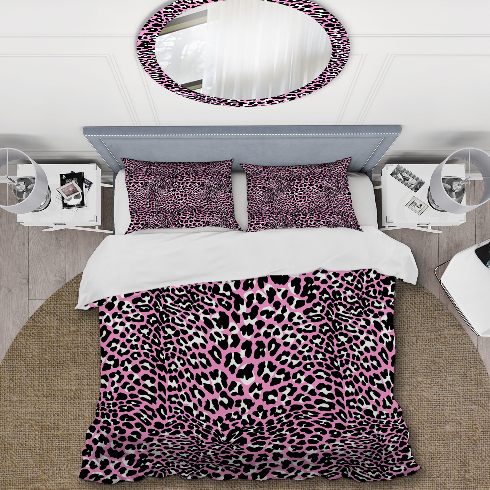pink leopard print bedding