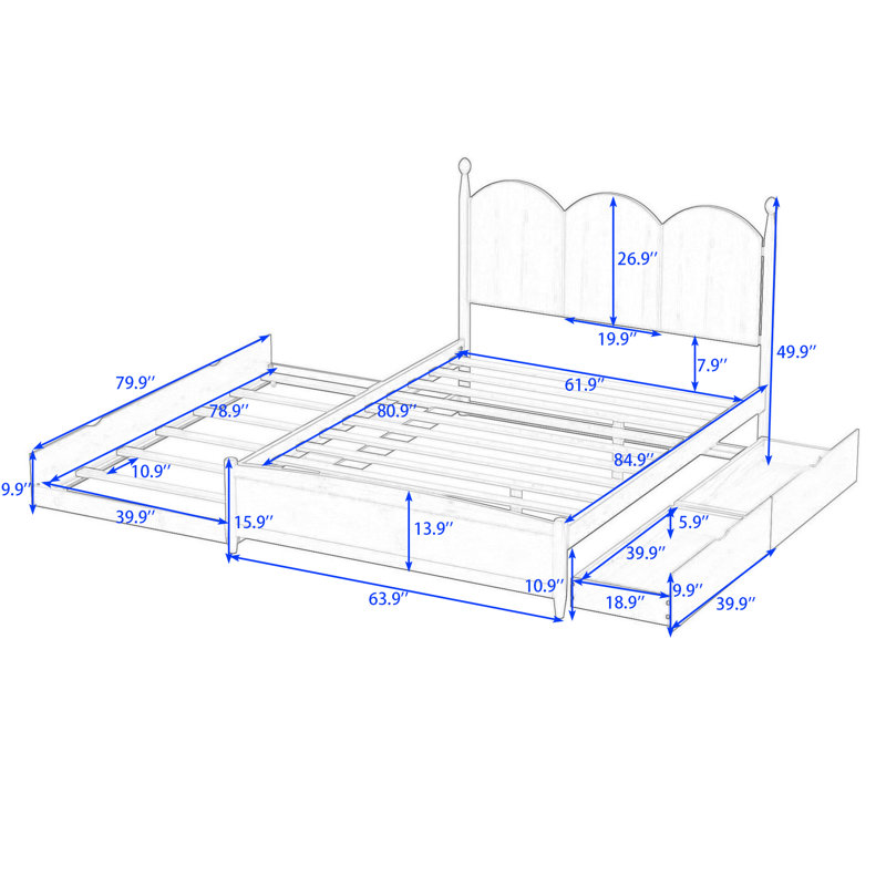Lark Manor™ Gerrie Queen Murphy Bed Wall Bed with Wardrobe, Shelves and ...