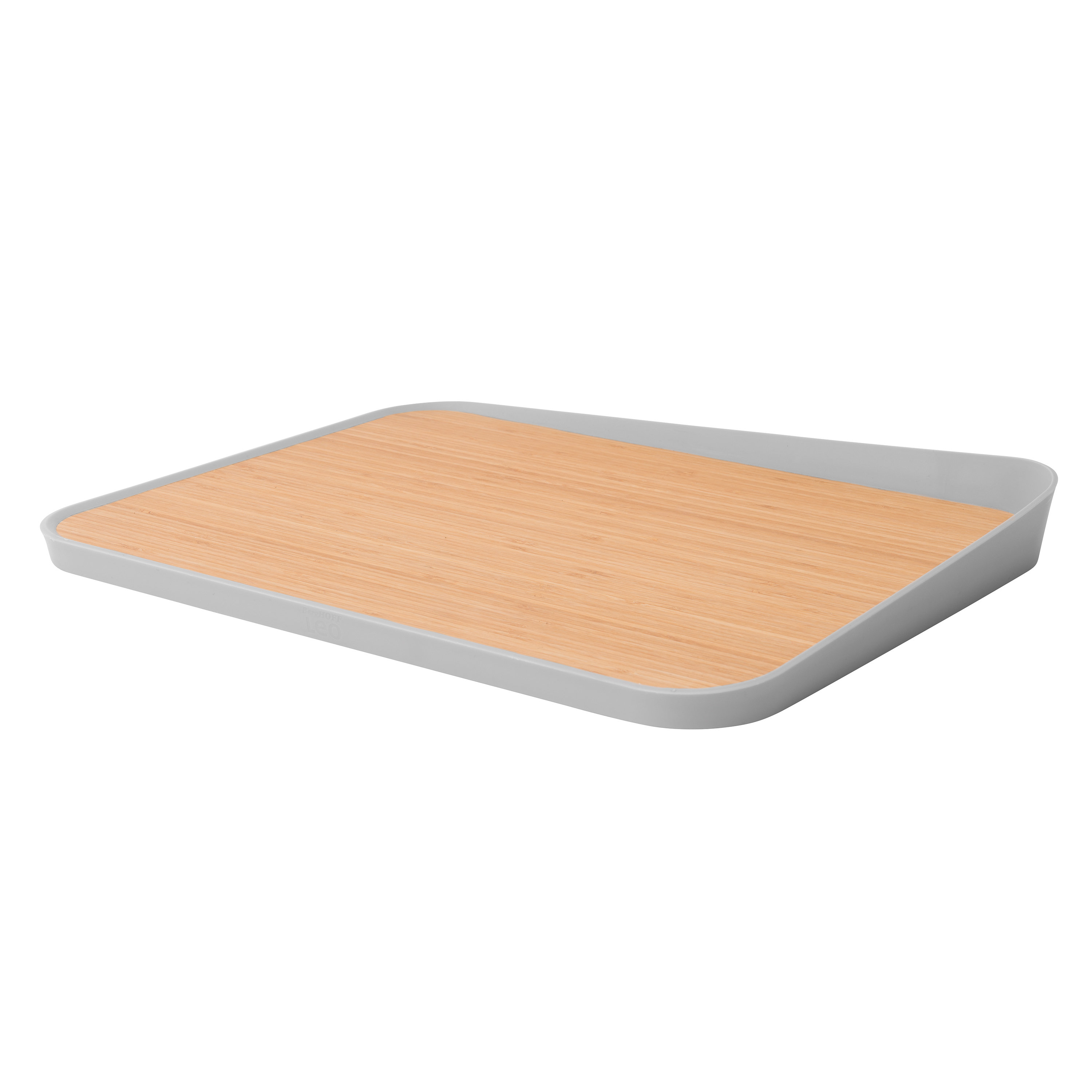 BergHOFF Leo 16.25" Bamboo Cutting Board, Anti-Slip, Rubber Ring, Grey ...