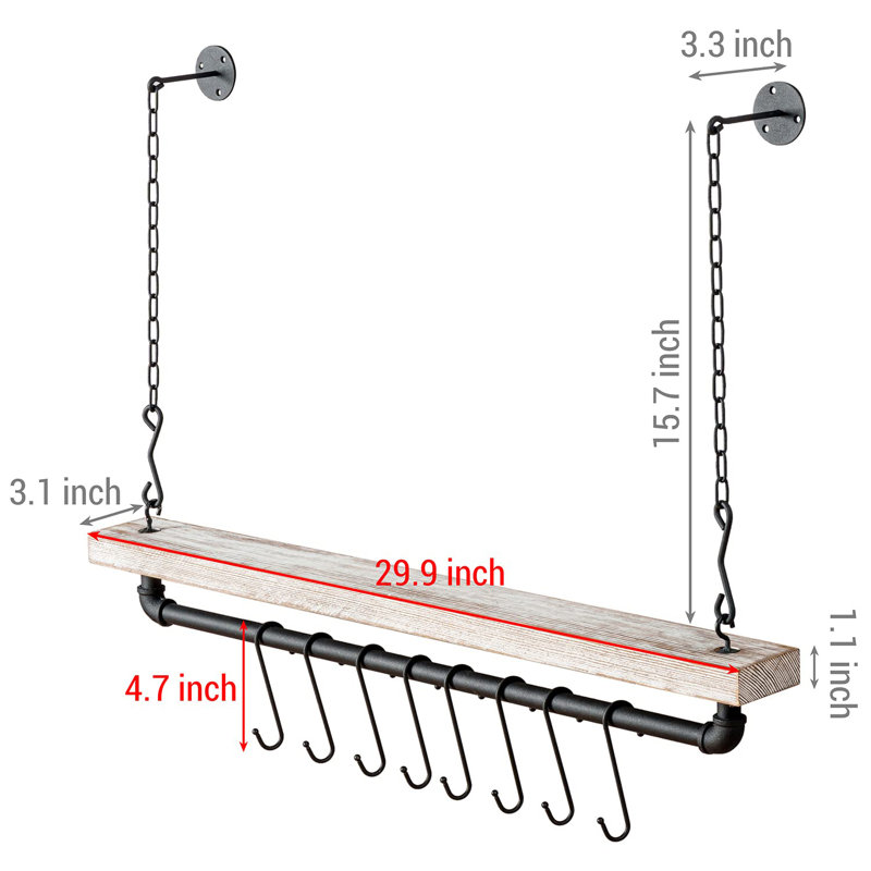 Prep & Savour Rectangle Hanging Pot Rack | Wayfair
