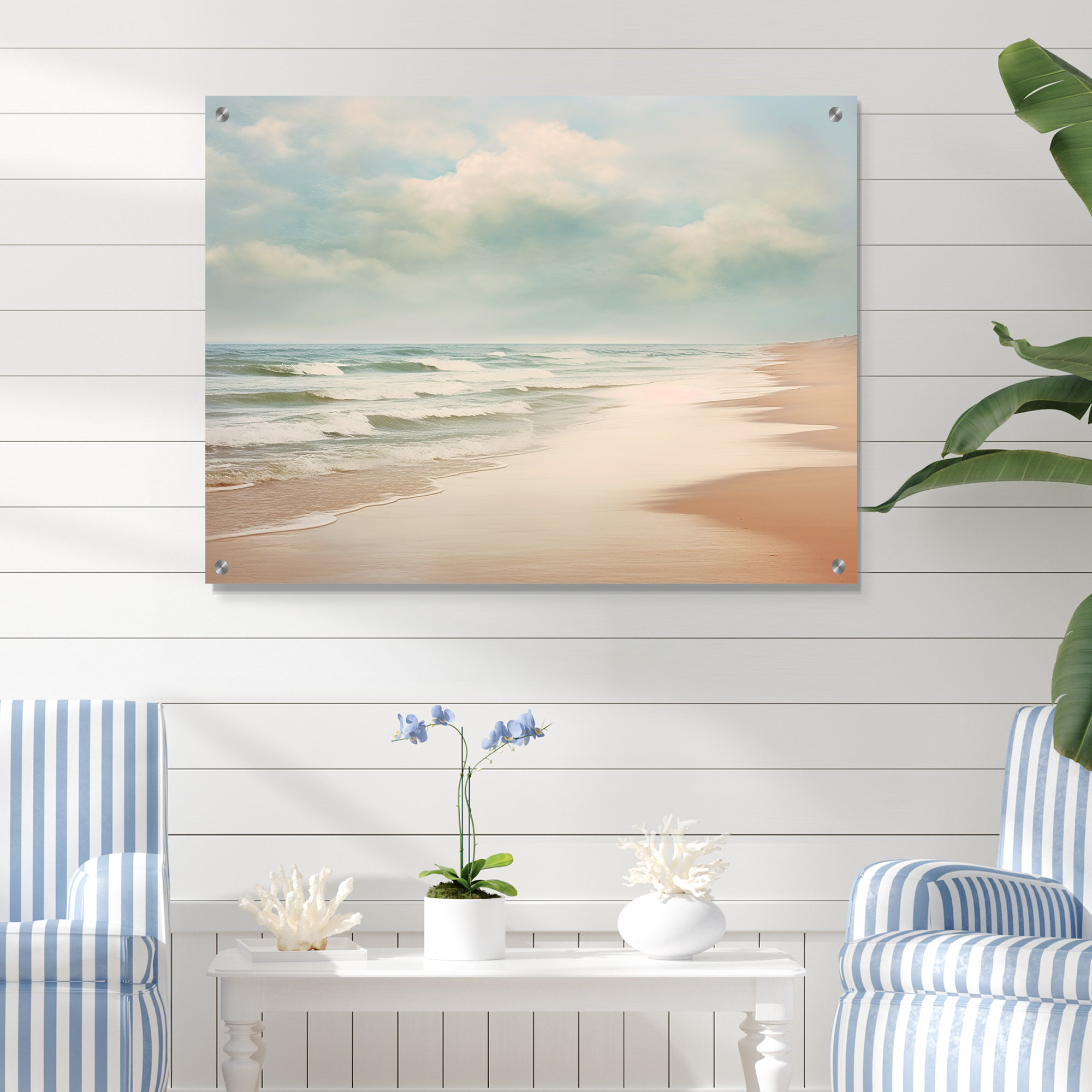 Design Art Minimalism Beach Landscape VI - Coastal Beach Acrylic Wall ...