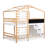 Ophelia & Co. Twin Over Twin Bunk Bed With Roof, Windows, Blackboard ...