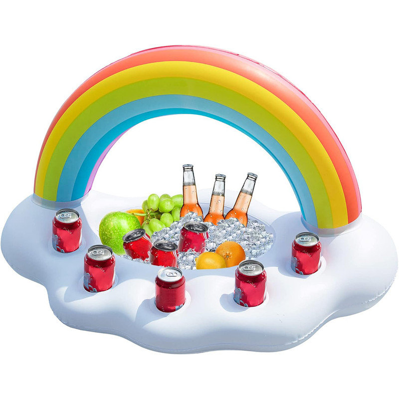 Priyet Rainbow Cloud Pool Inflatable Cooler, Drink Floating ...