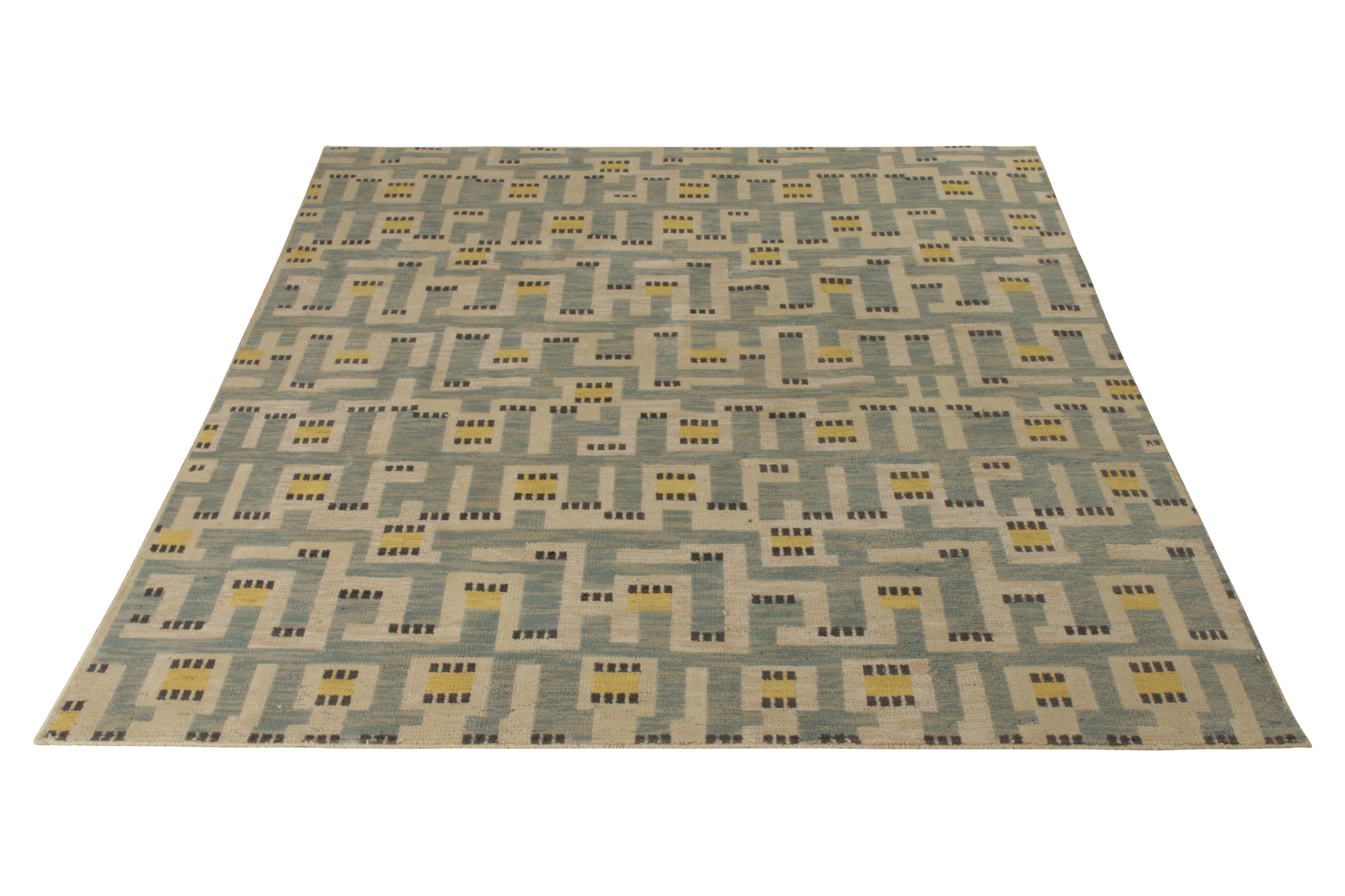 Rug & Kilim Scandinavian Rectangle Hand Knotted Wool Area Rug | Wayfair