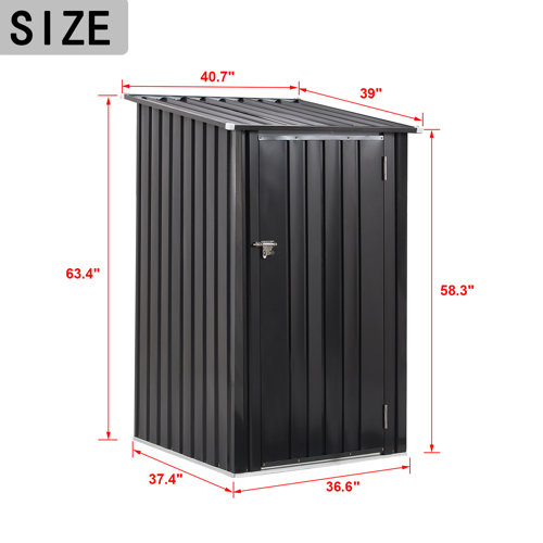 Healthomse 3 ft. W x 3 ft. D Galvanized Steel Lean-to Tool Shed | Wayfair