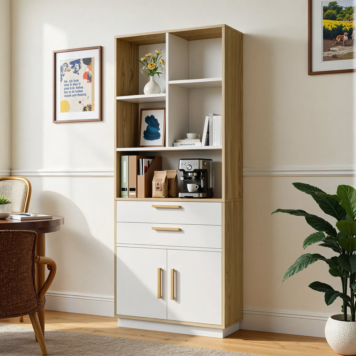 Latitude Run® Adonia Modern 59"H For Home Office With 2 Drawers ...