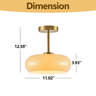 House of Hampton® 1-Light Mid-Century Modern Round Colored Glass Semi ...