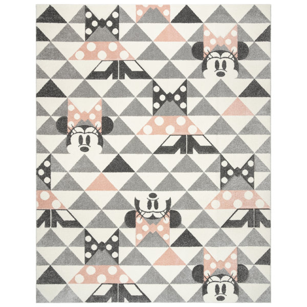 Disney by Gertmenian Tapis gris / rose / ivoire à motif géométrique ...