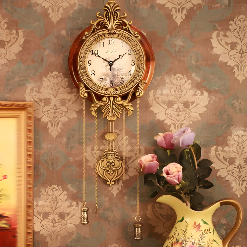 House of Hampton® 9-Inch Retro Vintage Wood Wall Clock With Swinging ...