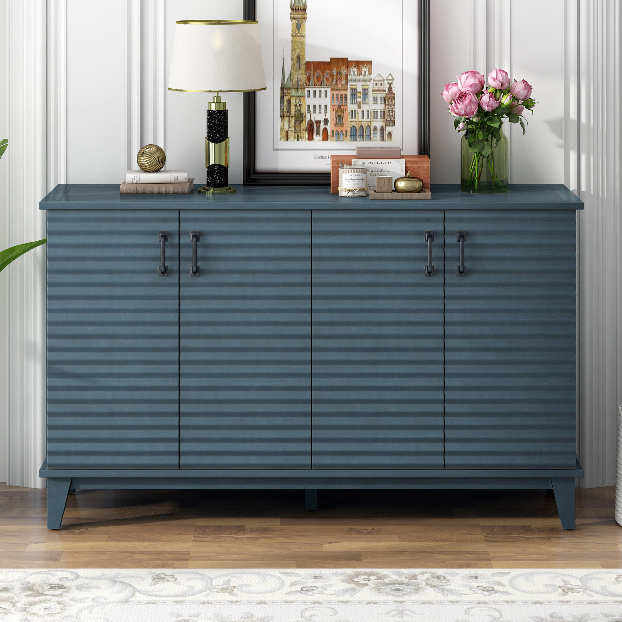 Lark Manor™ Sideboard With 4 Door Large Storage Buffet For Kitchen ...