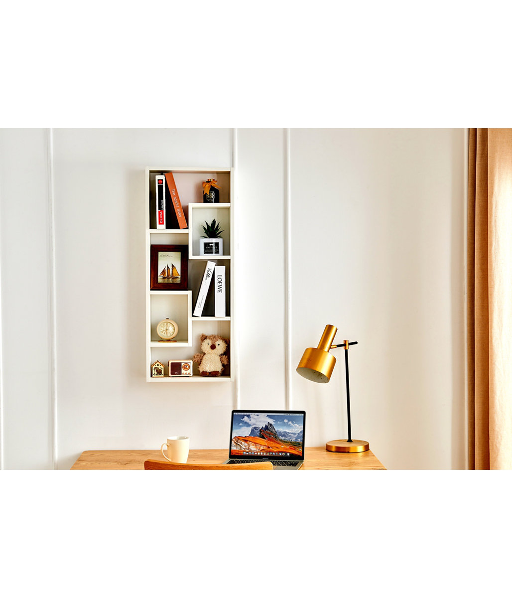 Latitude Run® Bookshelf Freestanding Wood Bookcase With 5 Cubes ...